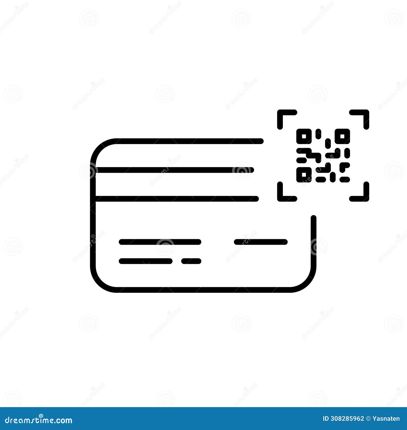 Credit Card and Qr-code. Pixel Perfect Icon Stock Vector - Illustration ...