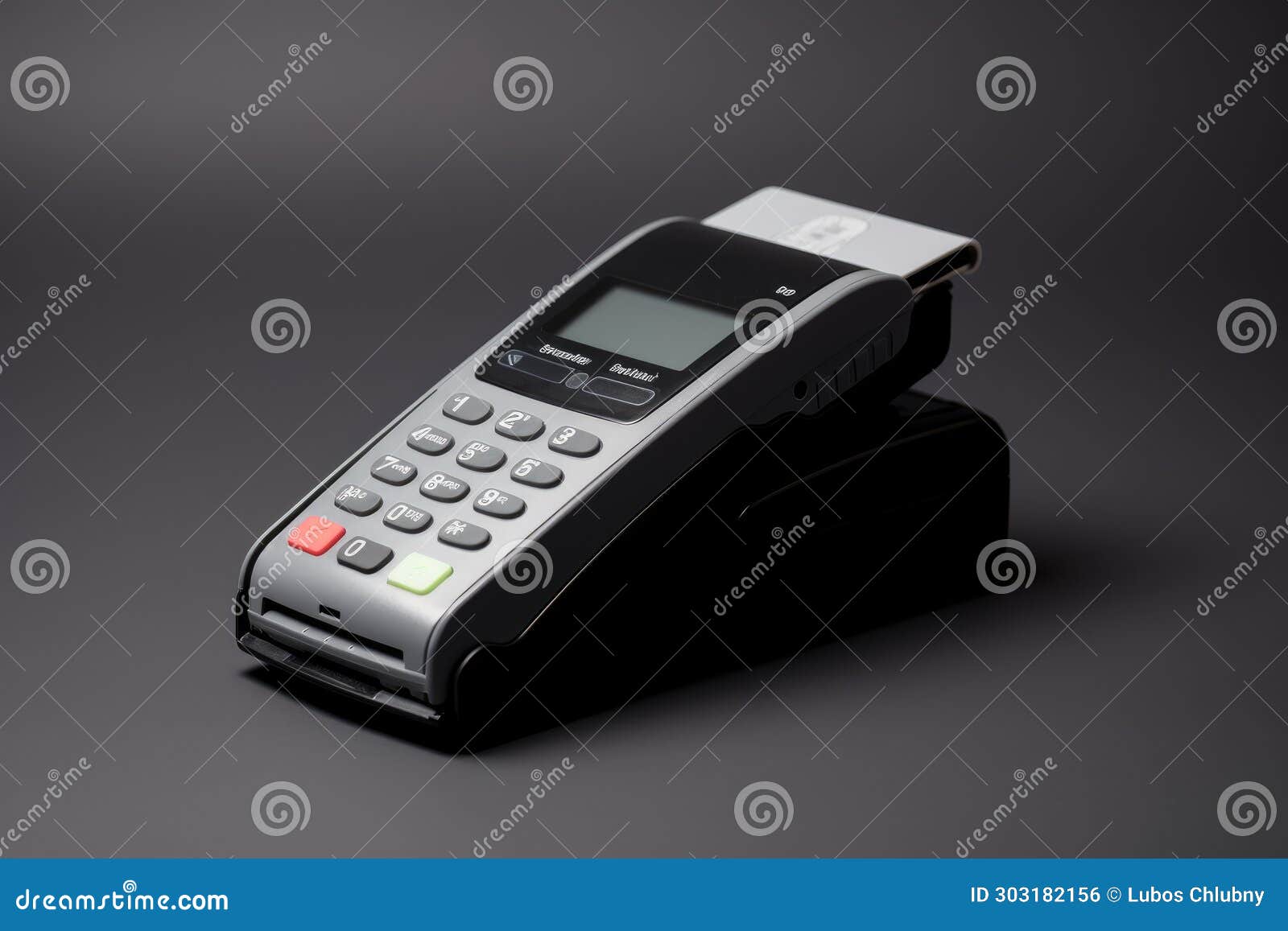 A Credit Card Reader on a Black Surface Stock Illustration ...