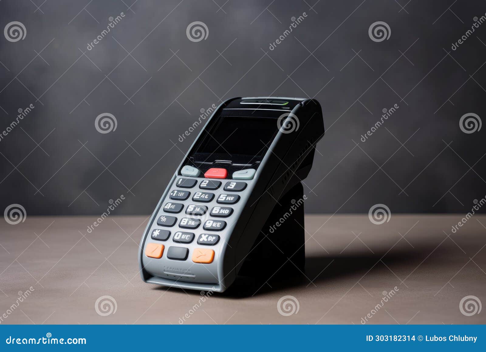 A Credit Card Reader on a Black Surface Stock Illustration ...