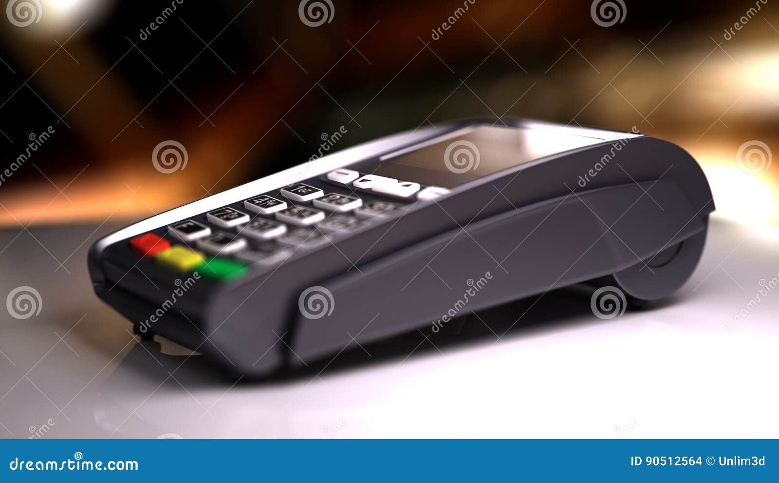 Credit Card Reader with Card Passed. 3d Illustration Stock Photo ...