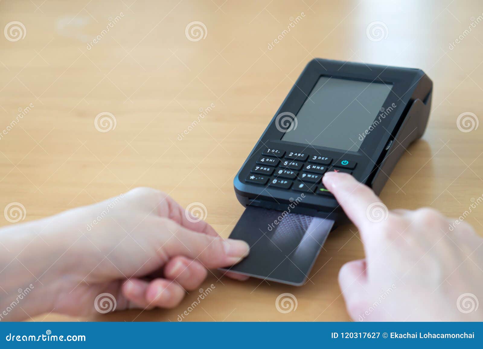 Credit card reader stock image. Image of credit, entry - 120317627