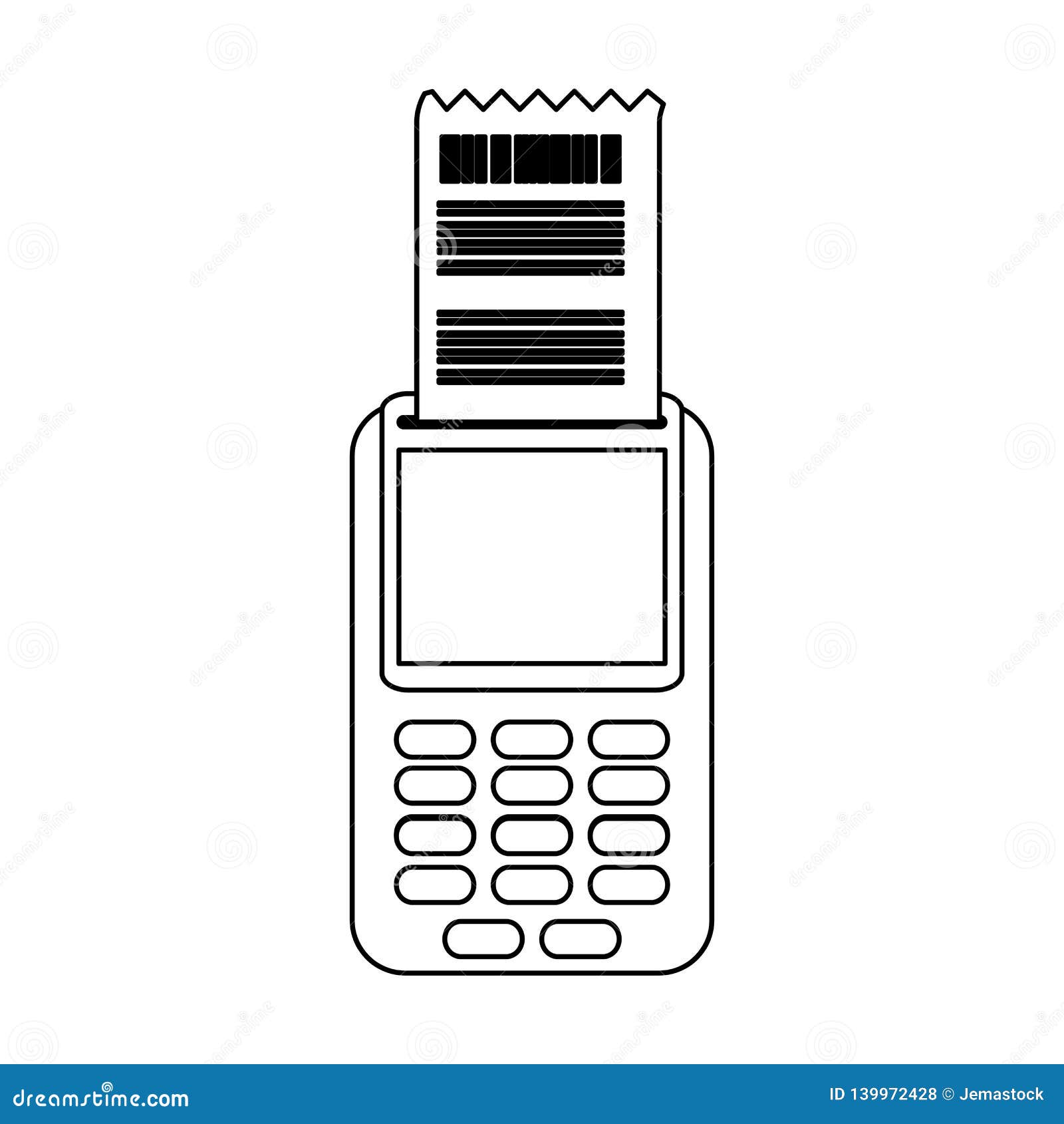 Credit Card Reader Electronic Payment Black and White Stock Vector ...