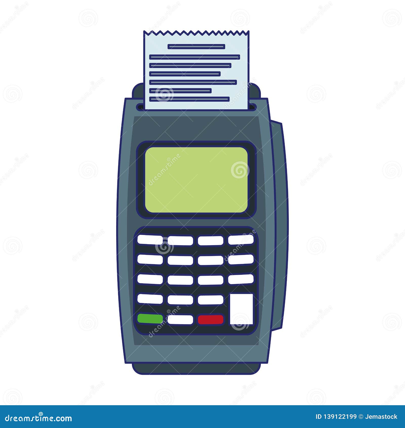 Credit Card Reader Electronic Payment Blue Lines Stock Vector ...