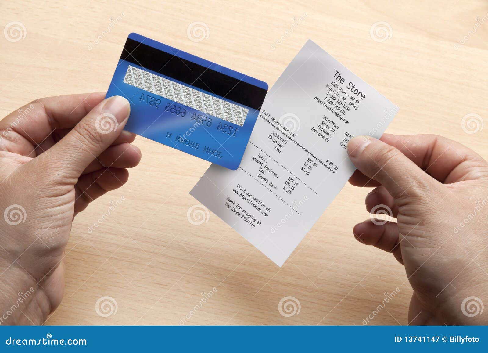 Credit card and receipt stock image. Image of shopping - 13741147