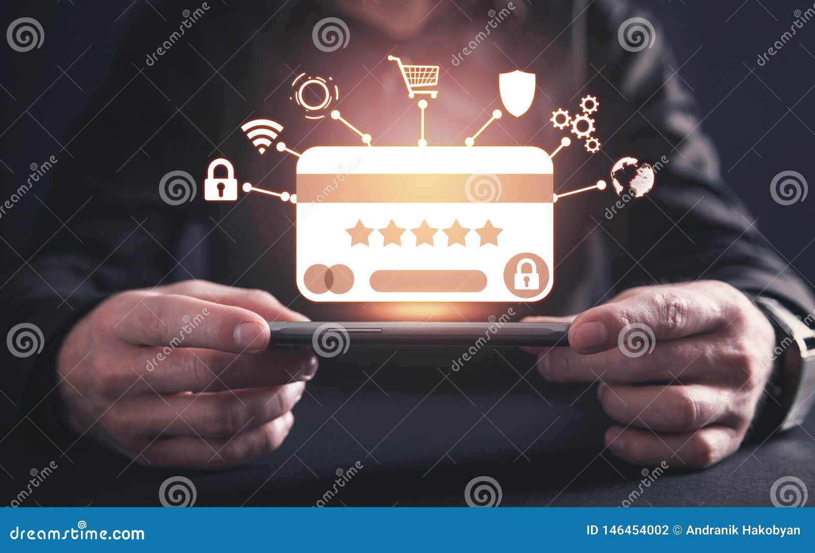 Credit Card. Secure Online Payment Stock Photo - Image of payment ...