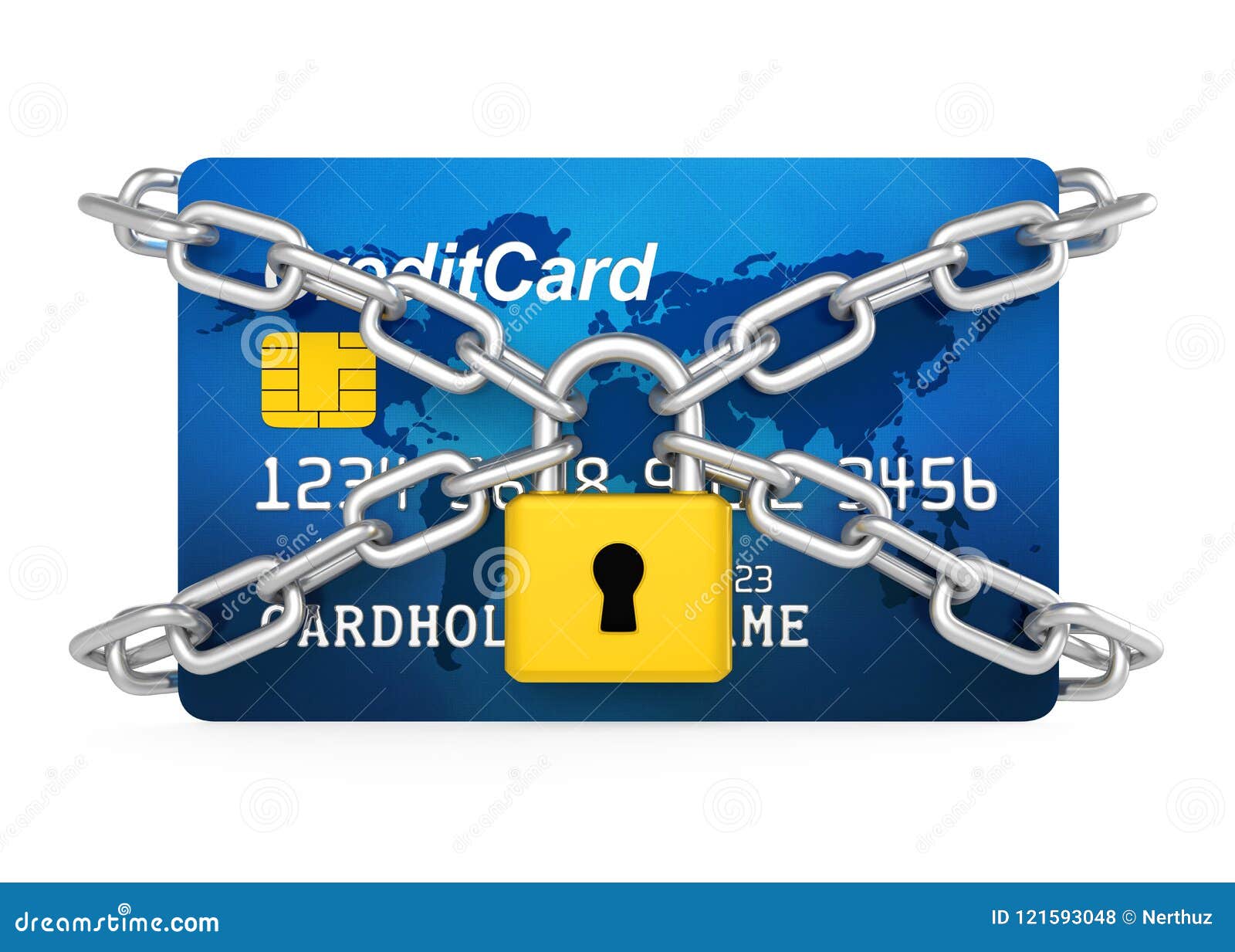 Credit Card Security Concept Stock Illustration - Illustration of ...