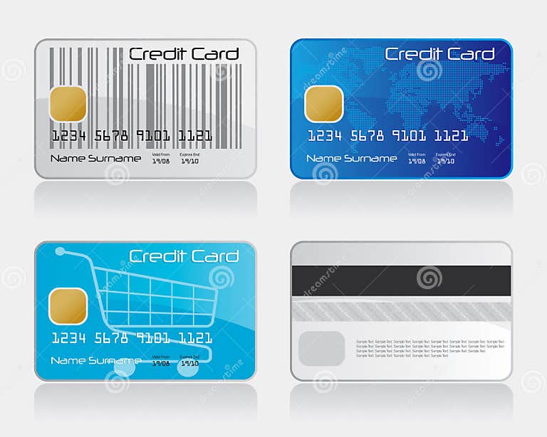 Credit Card Set 1 stock vector. Illustration of digits - 13560193