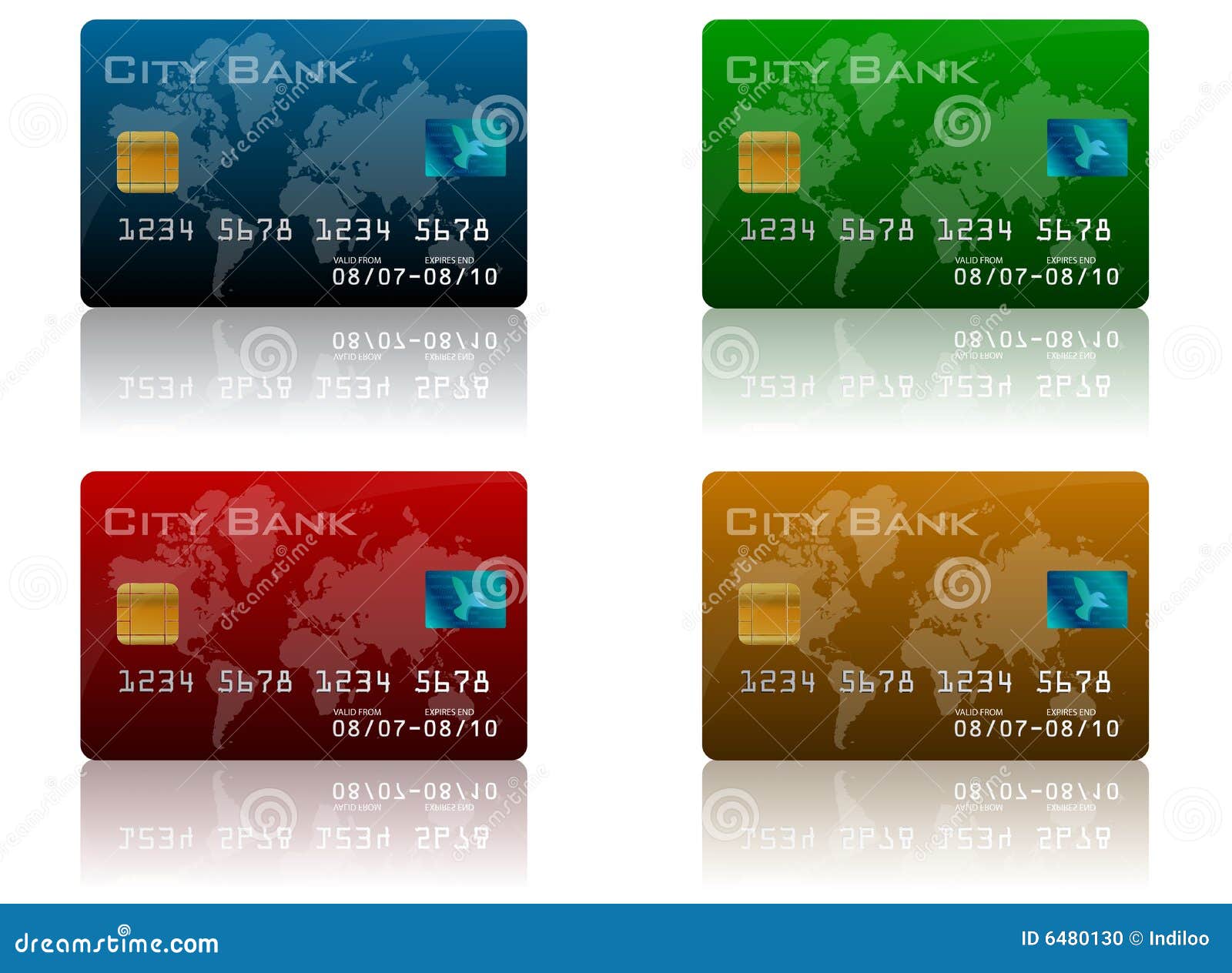 Credit Card Set stock illustration. Illustration of card - 6480130
