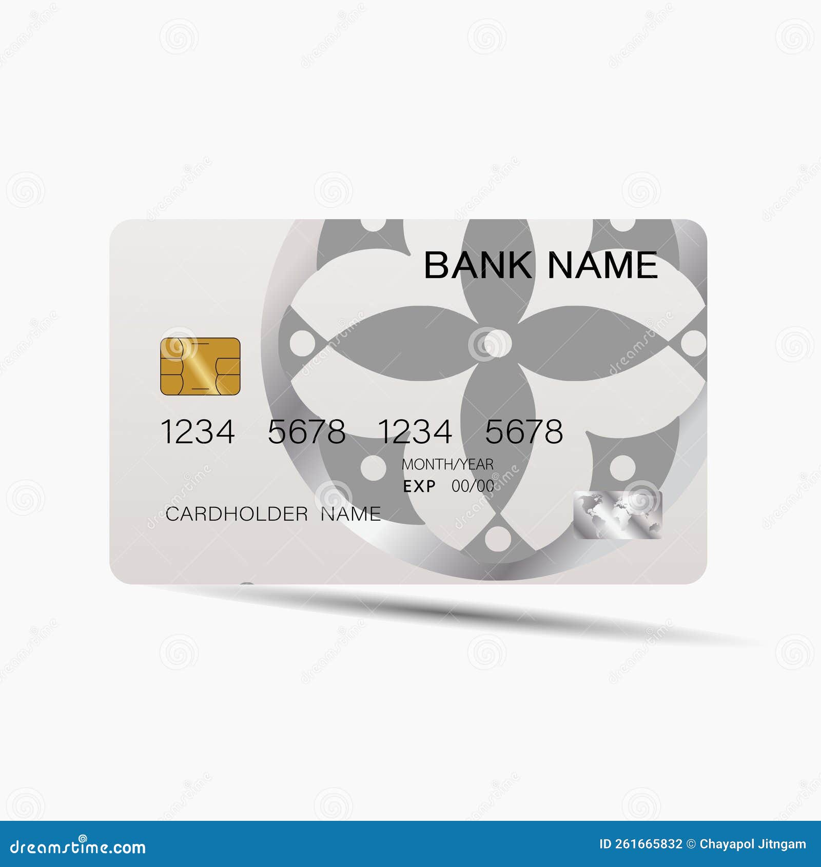 Credit Card. with Silver Elements Design. and Inspiration from Abstract ...