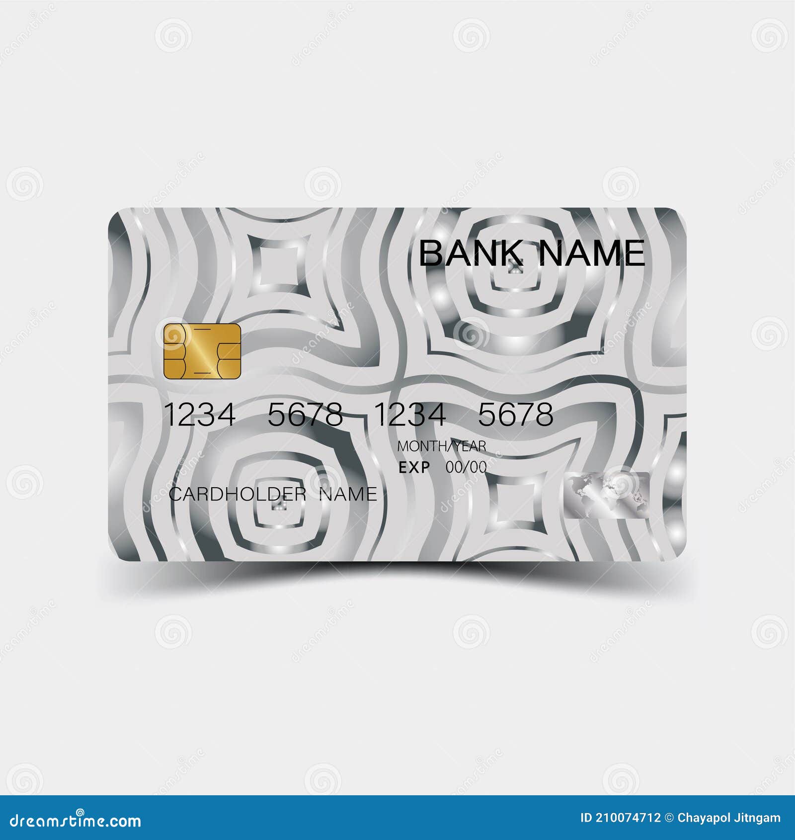 Credit Card. with Silver Elements Desing. and Inspiration from Abstract ...