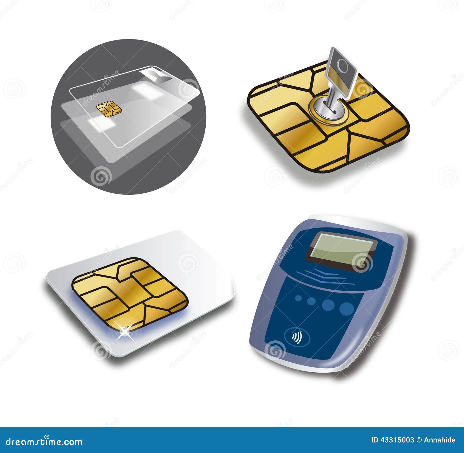 Credit Card, Sim and Datafast Secure Stock Illustration - Illustration ...