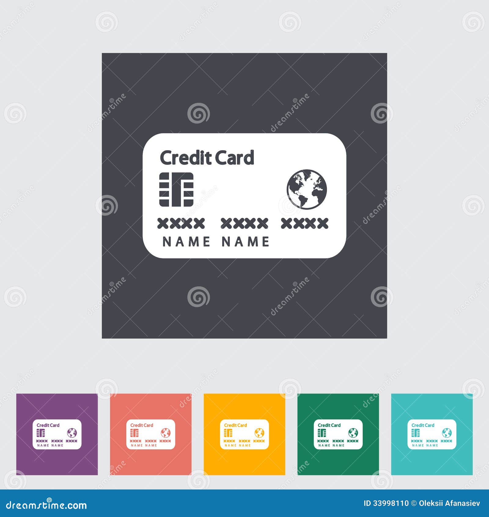 Credit Card Single Flat Icon. Stock Vector - Illustration of painting ... Credit Card Single Flat Icon. Stock Vector - Illustration of painting ...