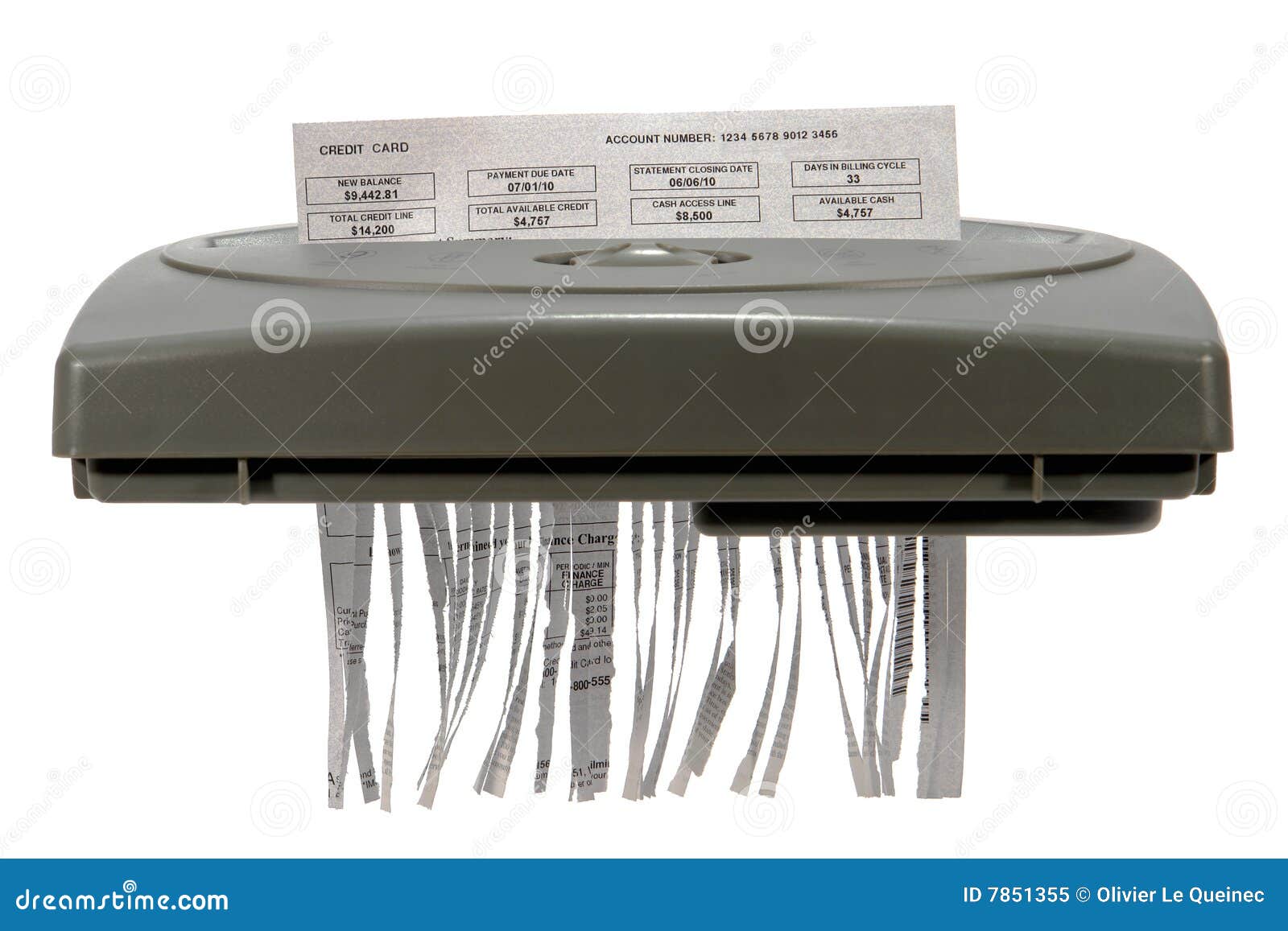 Credit Card Statement Shredded in Paper Shredder Stock Image - Image of ...