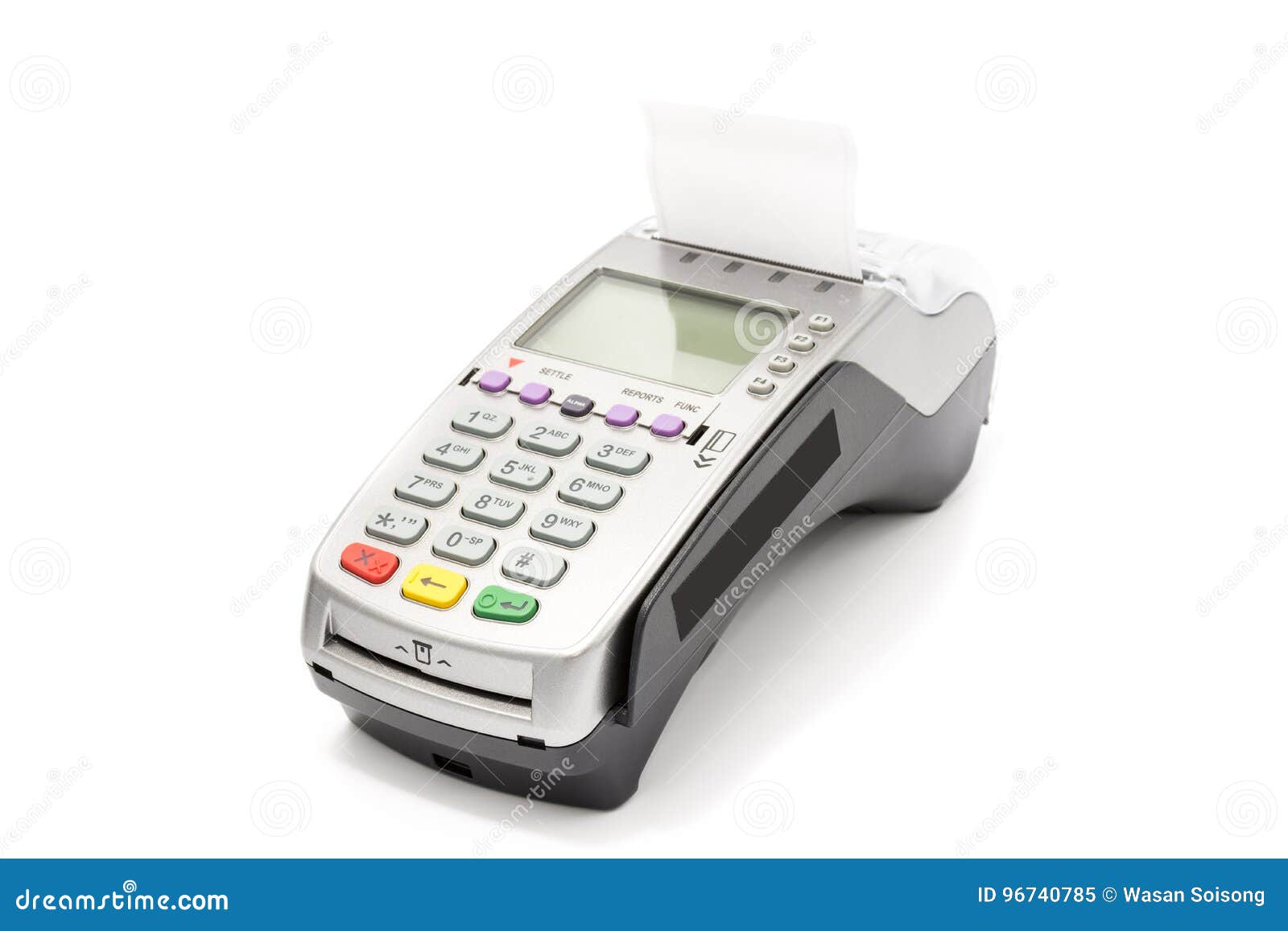 A Credit Card Swipe Machine on White Stock Image - Image of nail, hand ...