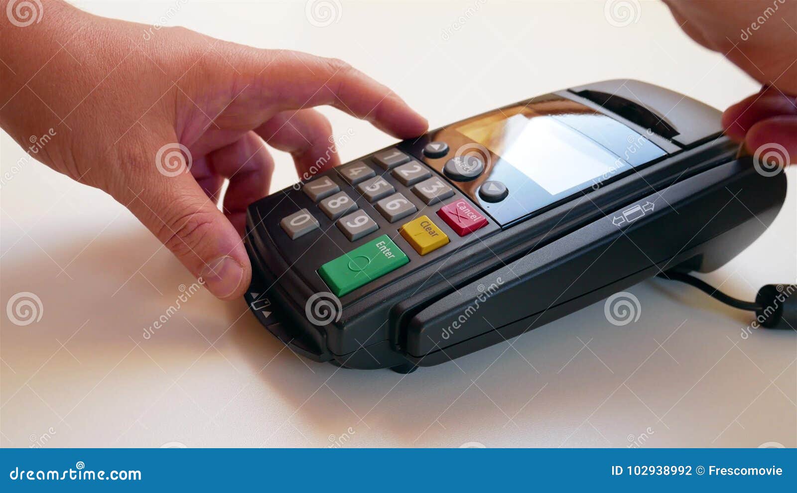 Credit Card Swipe through Terminal Machine Stock Footage - Video of ...