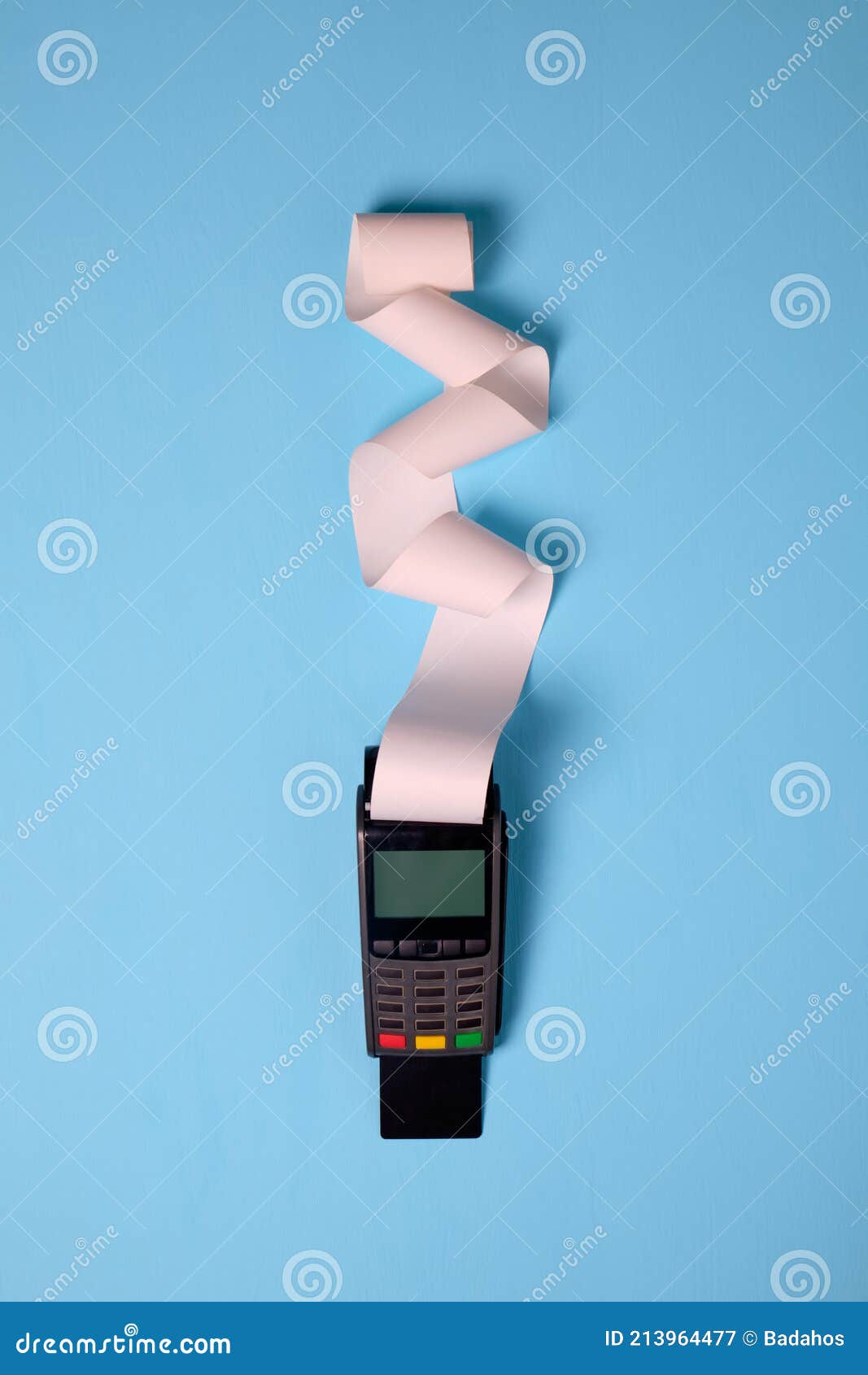 Credit Card Terminal on a Blue Background Stock Image - Image of bank ...