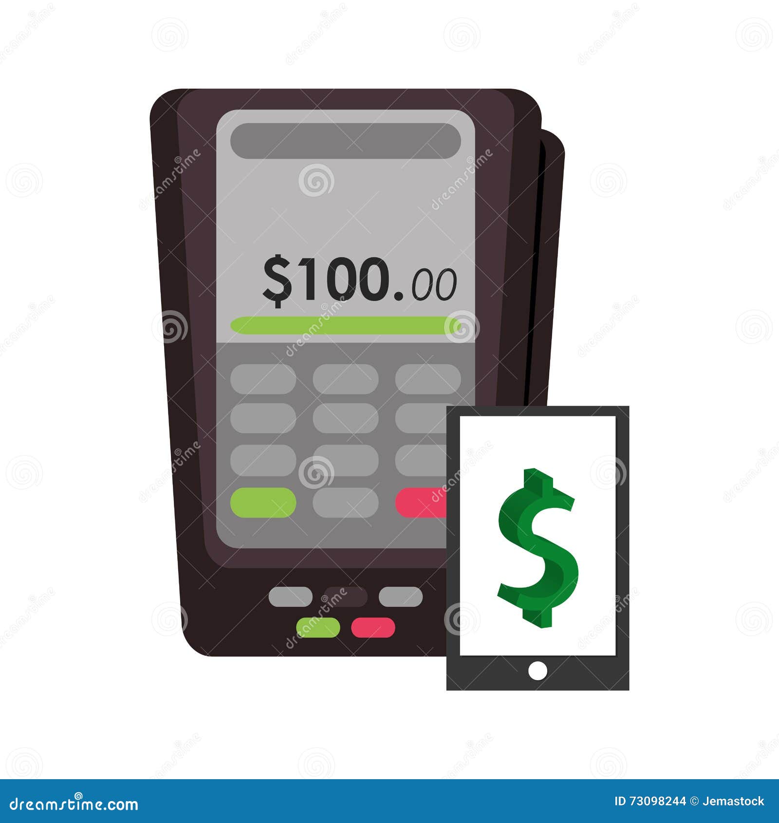 Credit Card Terminal , Vector Illustration Stock Illustration ...