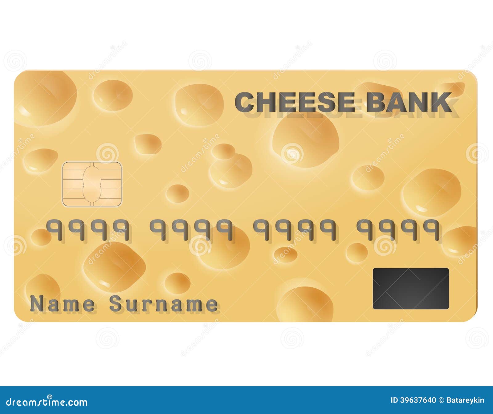 Credit Card with the Texture of Cheese. Stock Vector - Illustration of ...