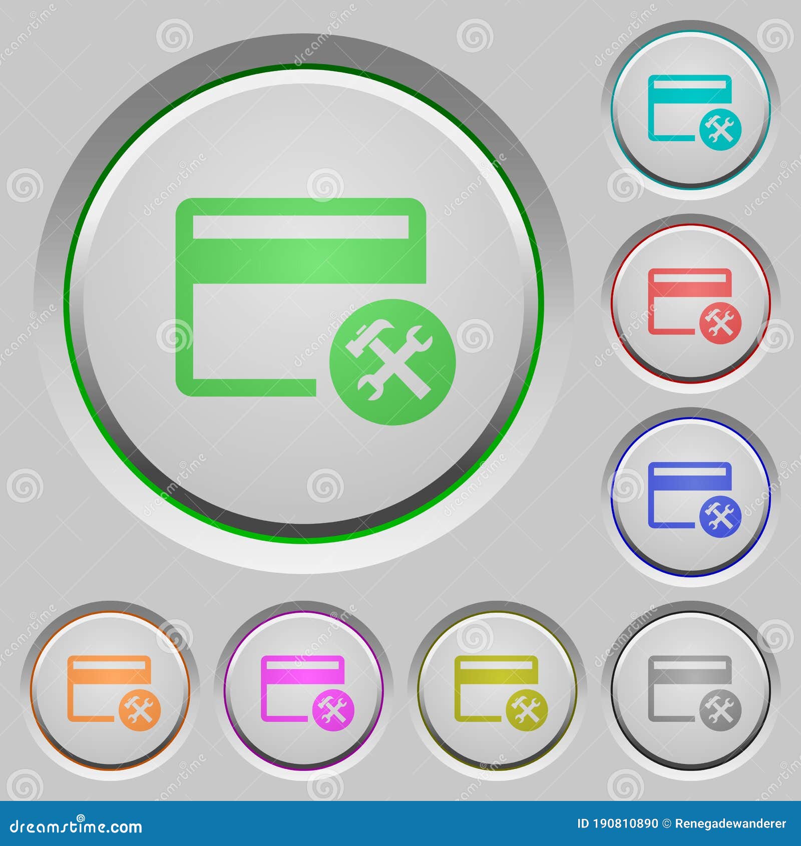 Credit Card Tools Push Buttons Stock Vector - Illustration of design ...