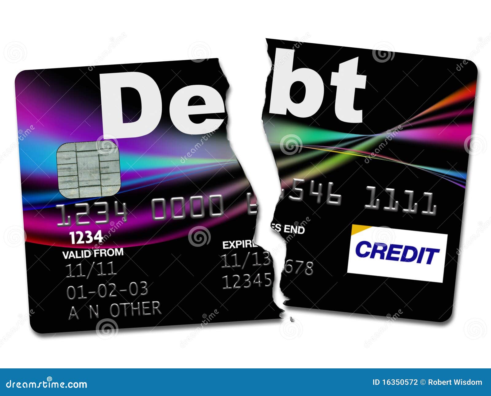 Credit Card Torn Up stock illustration. Illustration of card - 16350572