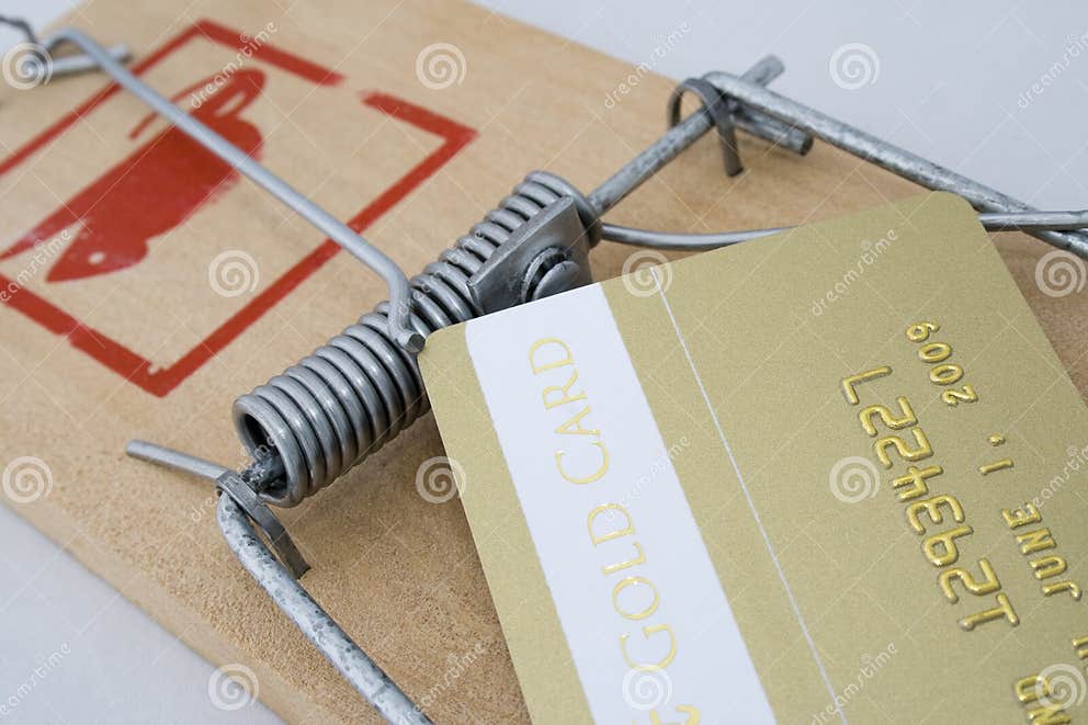 Credit Card in Trap stock photo. Image of card, greed - 5183796