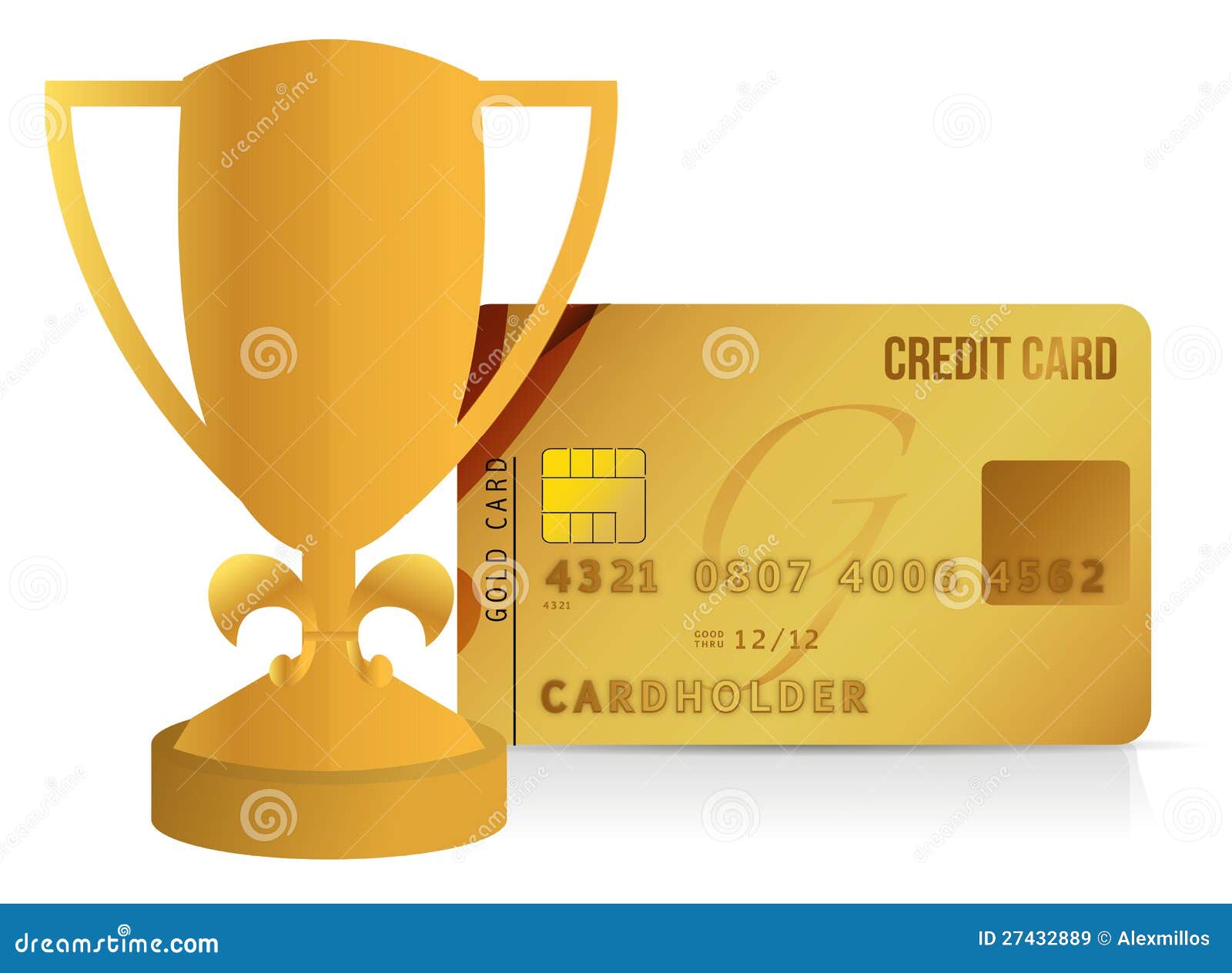 Credit Card Trophy Cup Illustration Design Stock Illustration ...