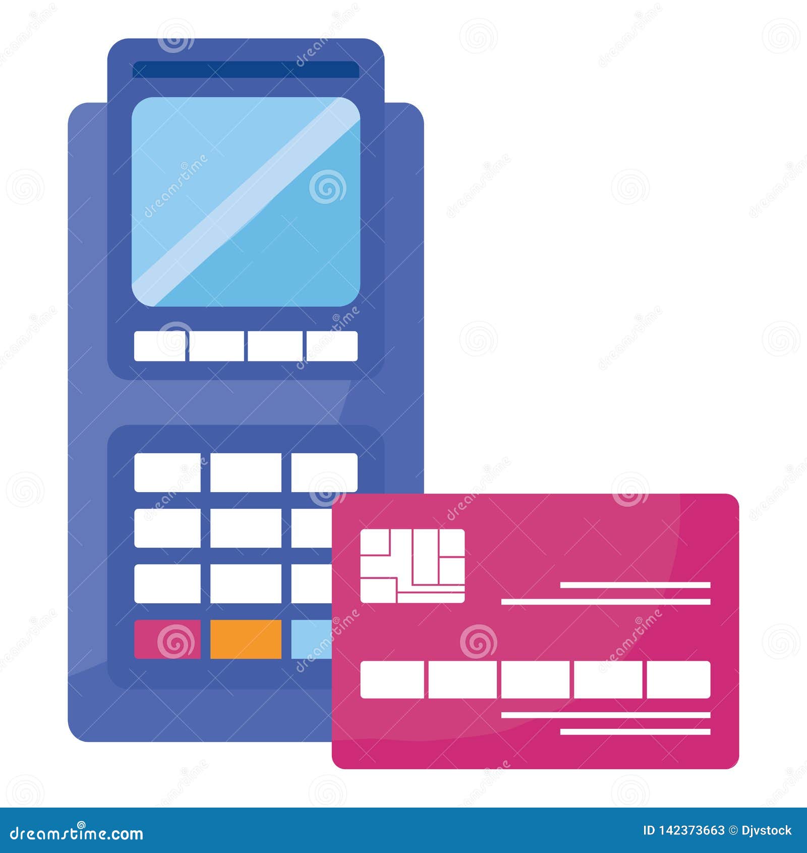 Credit Card with Voucher Machine Stock Vector - Illustration of paying ...