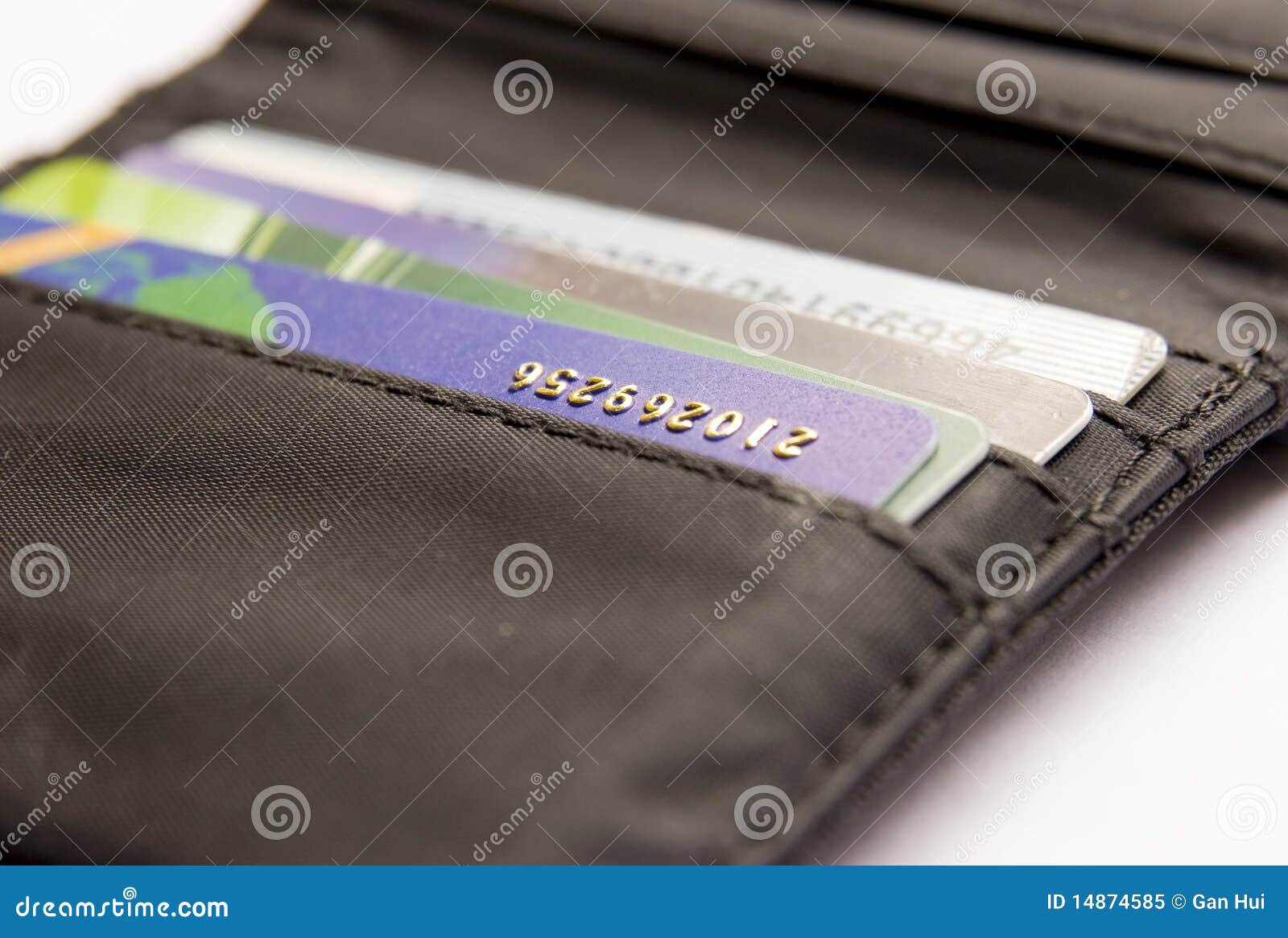 Credit card in wallet stock image. Image of paper, money - 14874585