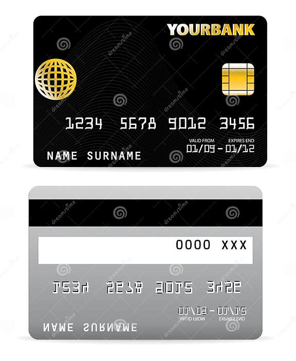 Credit Card on Wave Lines Back Stock Illustration - Illustration of ...