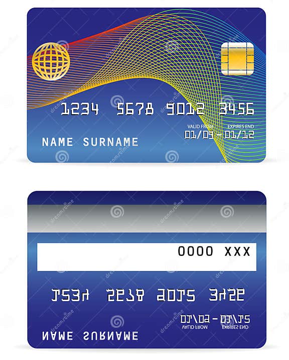 Credit Card on Wave Lines Background Stock Vector - Illustration of ...