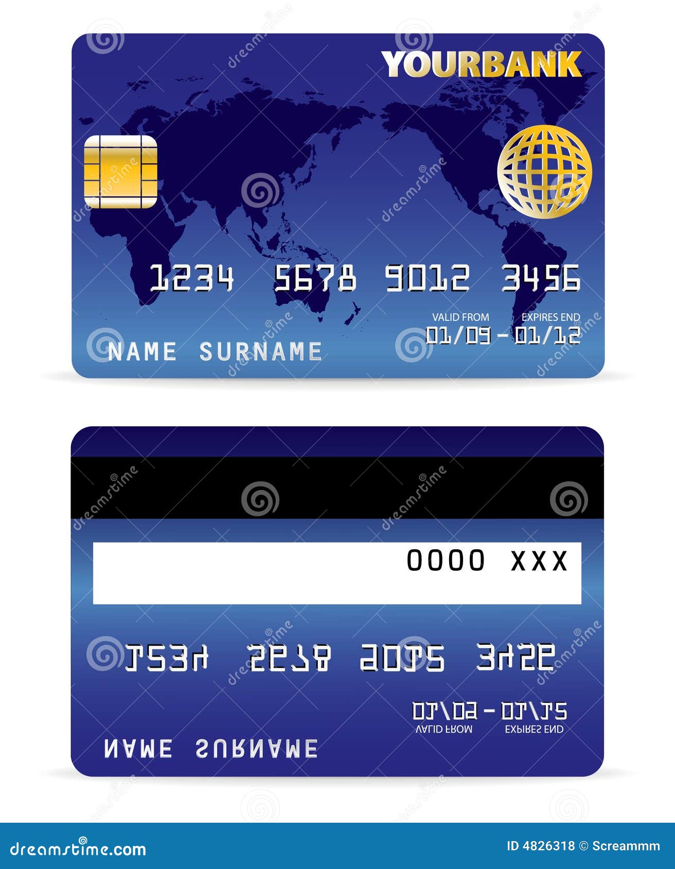 Credit Card on Word Map Backgr Stock Vector - Illustration of payment ...