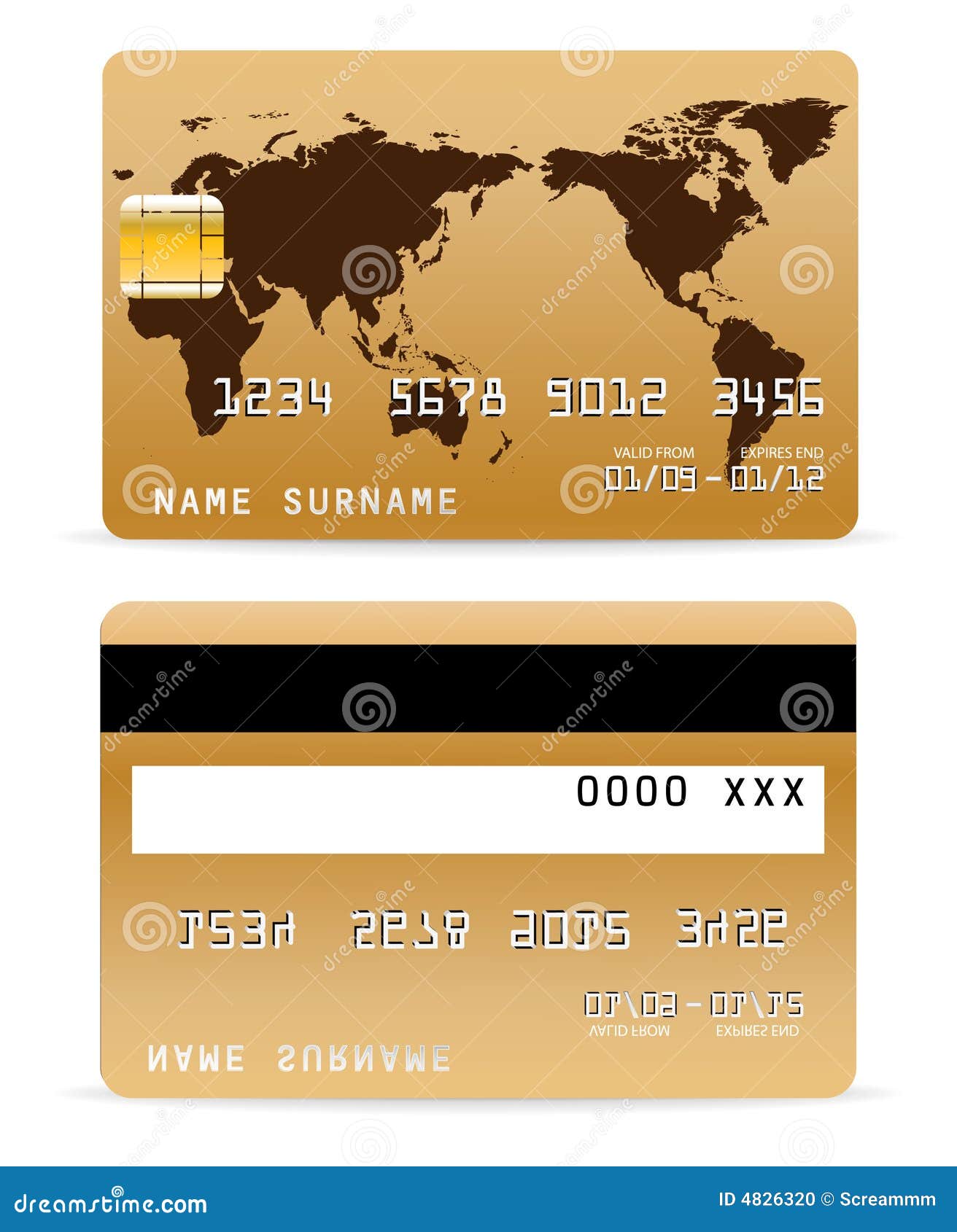 Credit Card on Word Map Backgr Stock Vector - Illustration of master ...