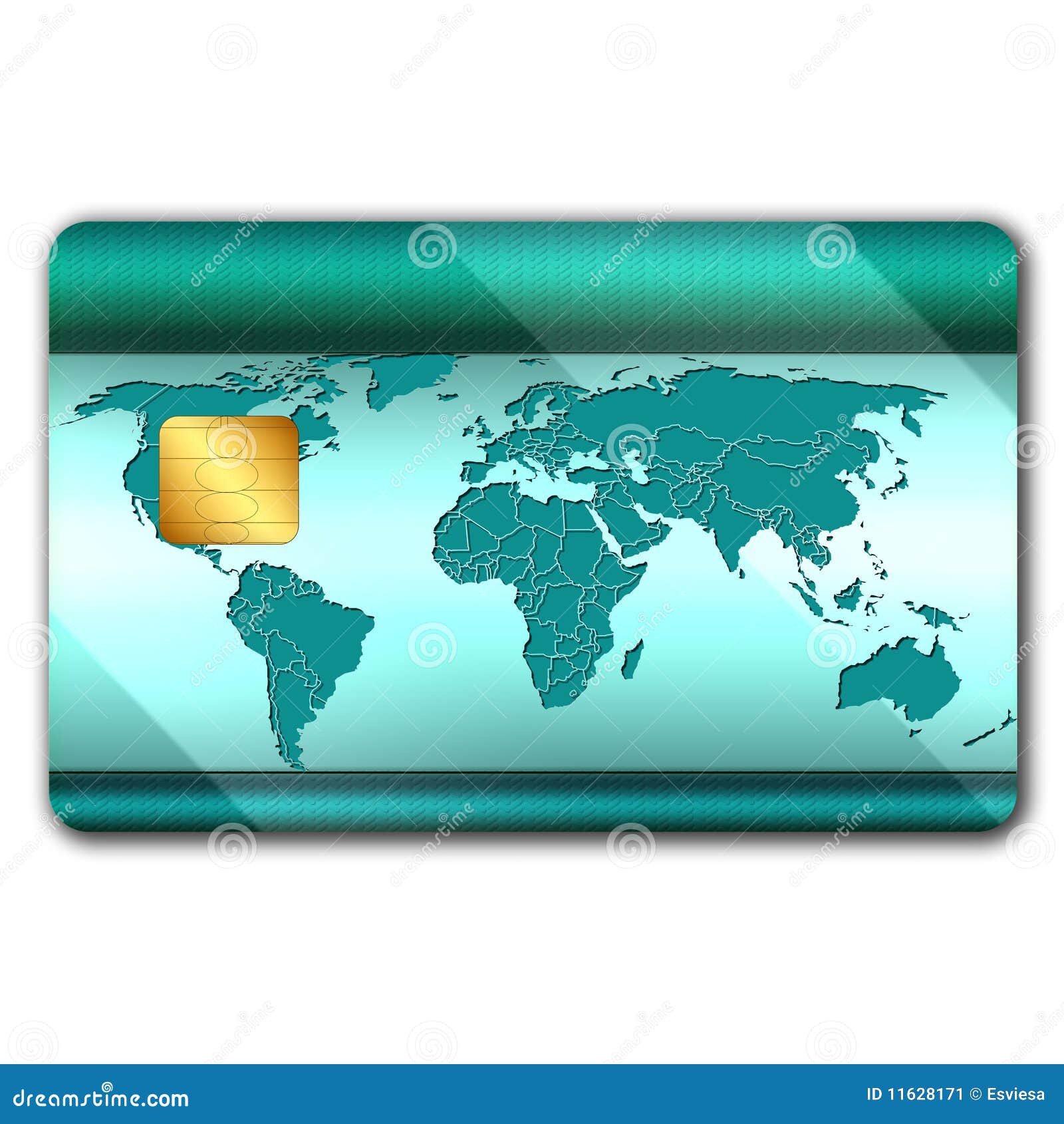 Credit card with world map stock illustration. Illustration of card ...
