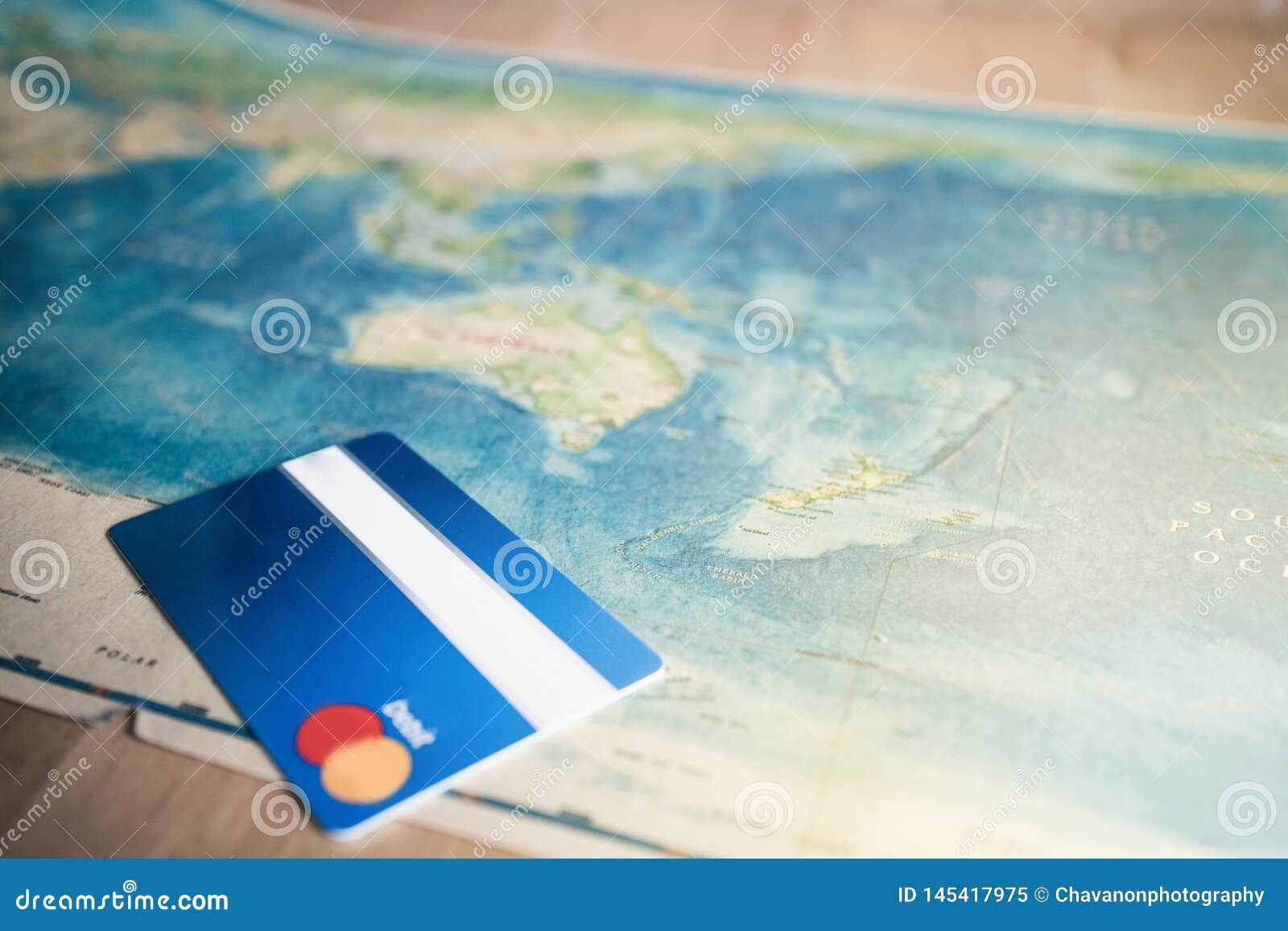 Credit card on world map stock image. Image of credit - 145417975