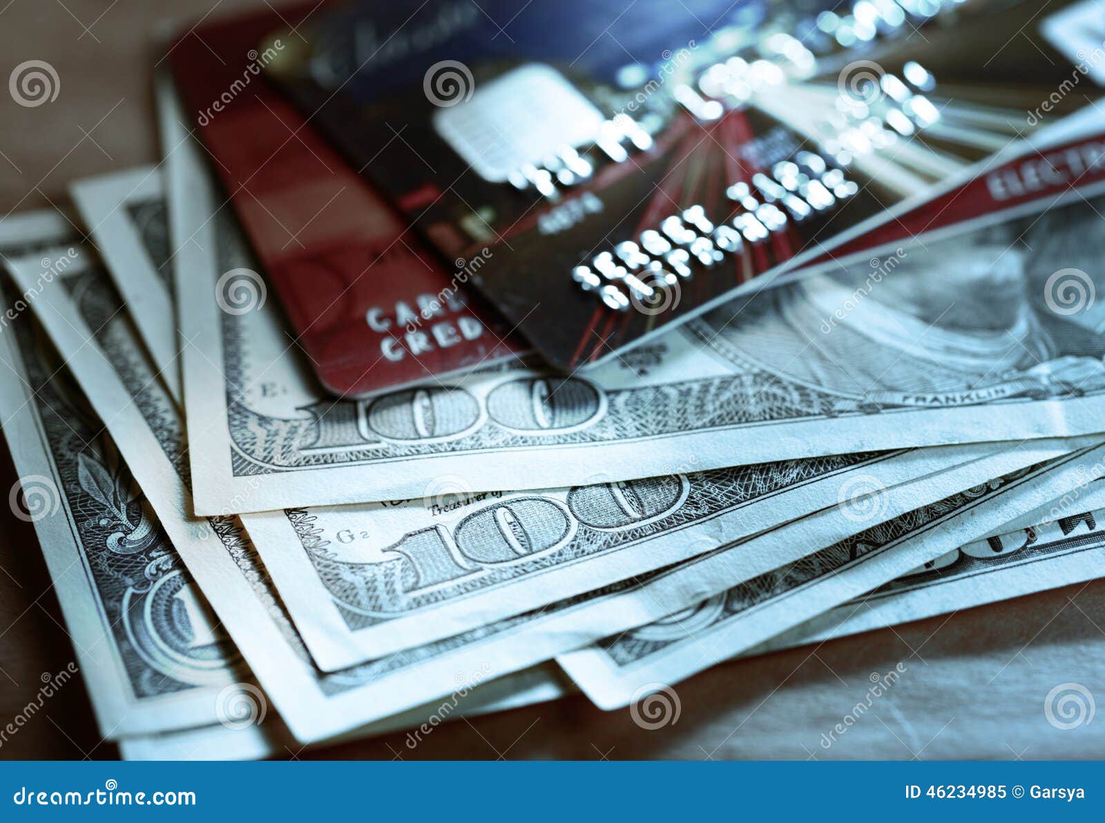 Credit cards and dollars stock image. Image of credit - 46234985