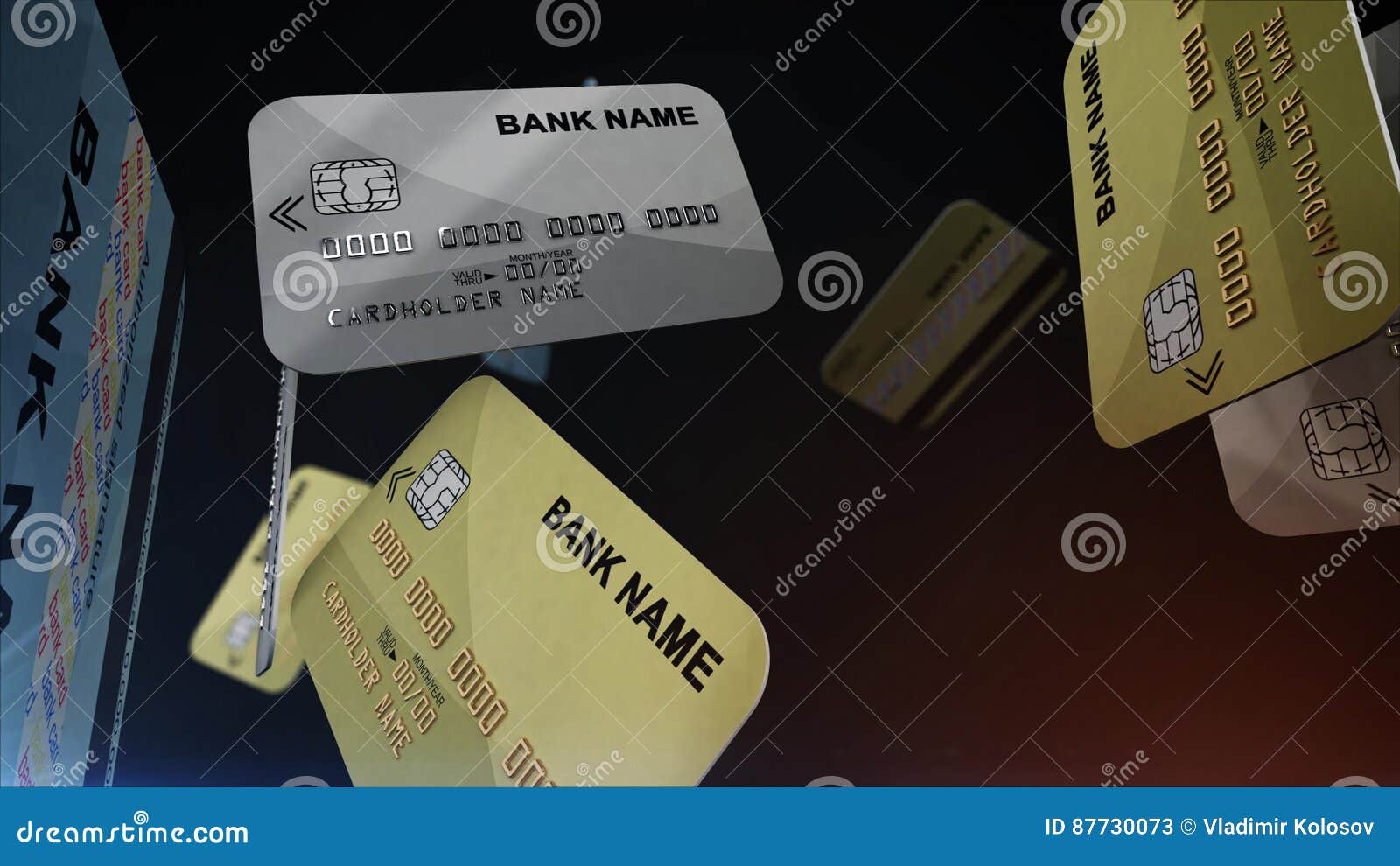 Credit cards falling down. stock illustration. Illustration of ...