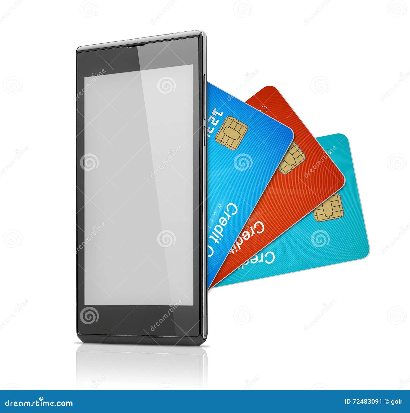 Credit Cards and Mobile Phone Stock Image - Image of paying, interface ...
