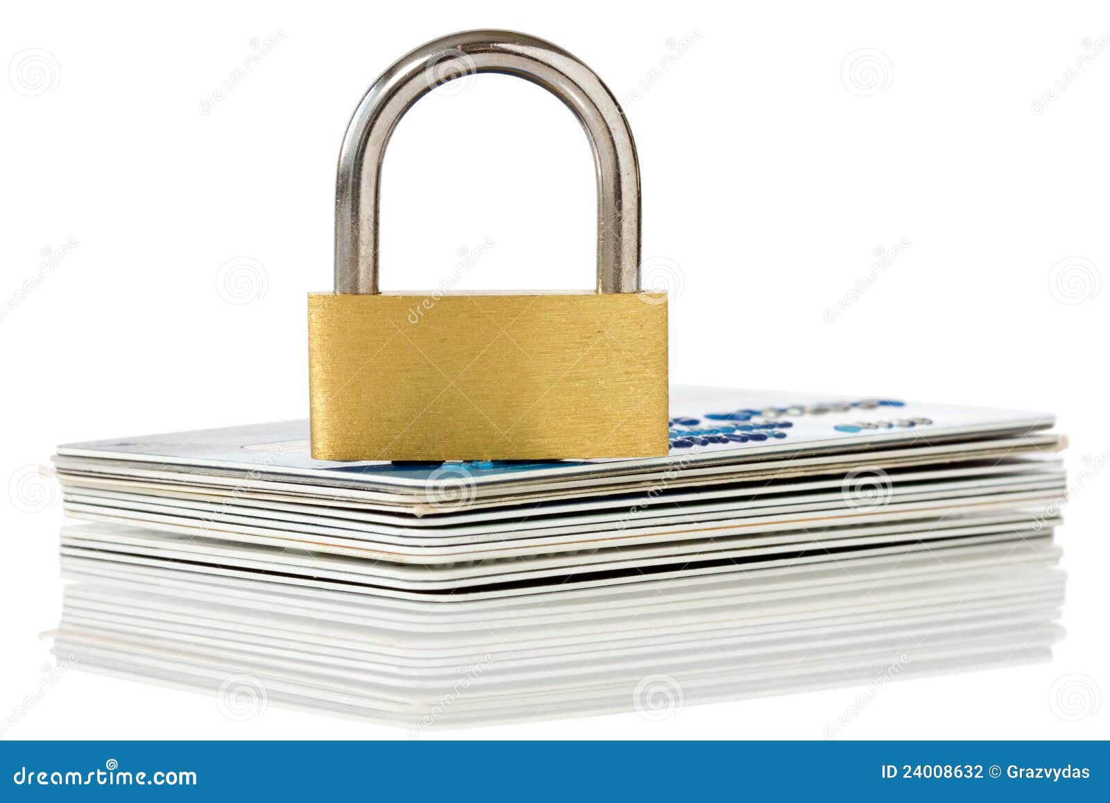 Credit cards and padlock stock photo. Image of safety - 24008632