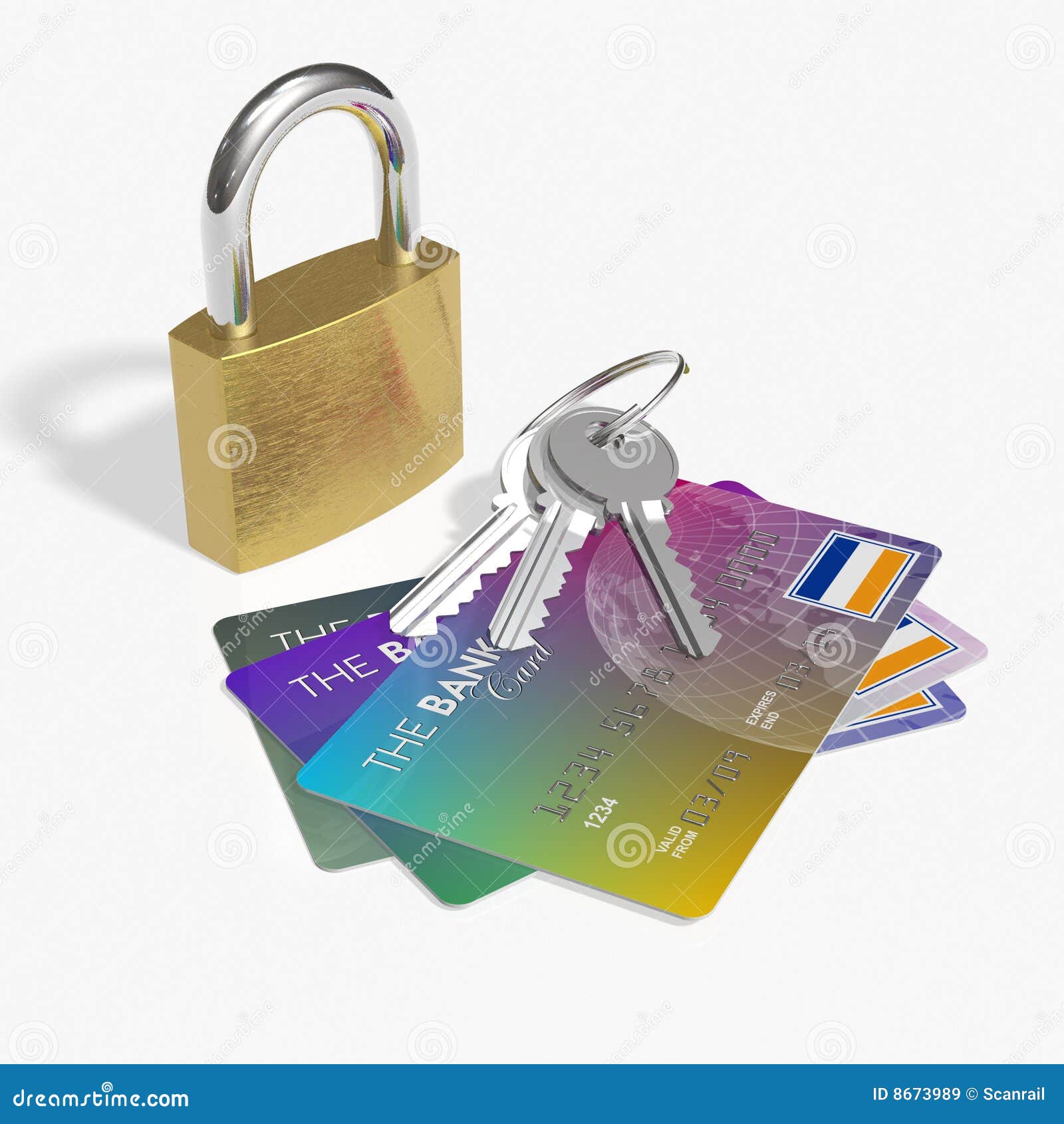 Credit cards and security stock illustration. Illustration of finance ...