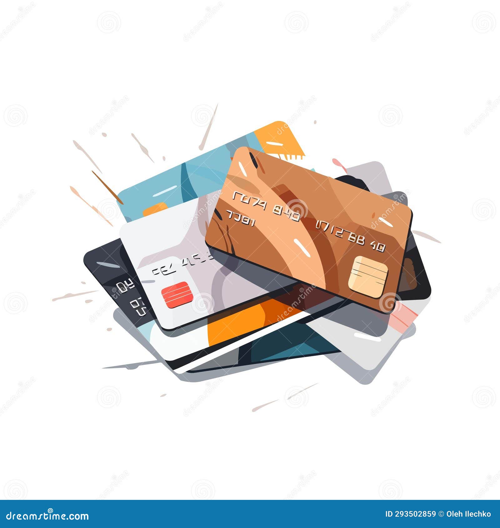 Credit Cards Set Vector Flat Minimalistic Isolated Illustration Stock ...