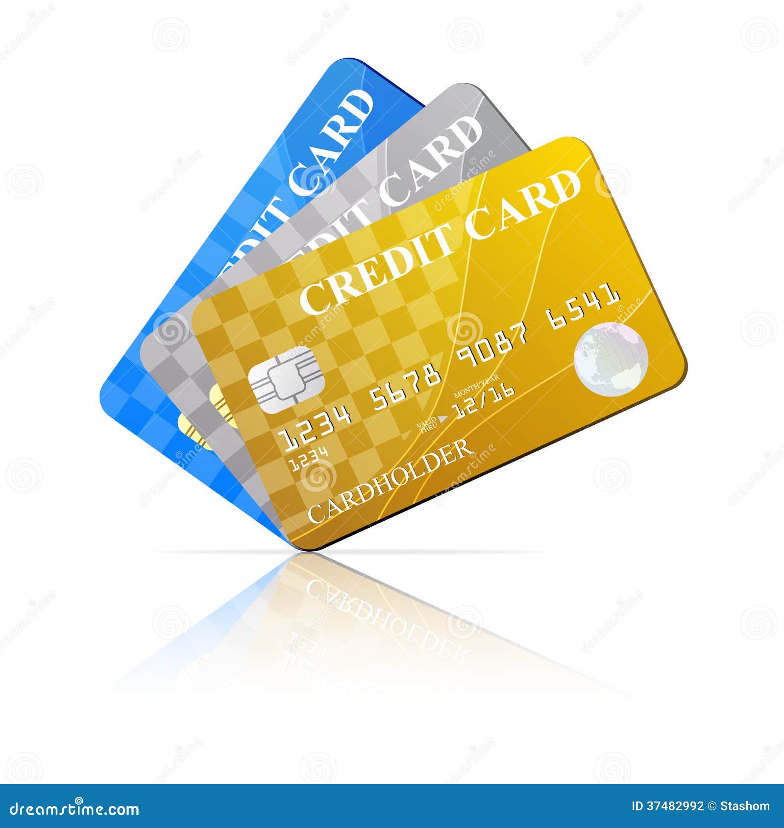 Credit Cards Set. Vector Illustration Stock Vector - Illustration of ...