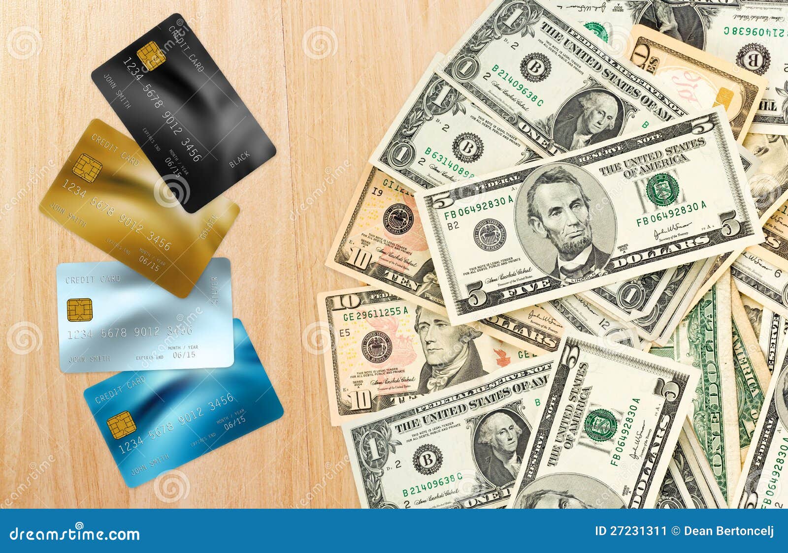 Credit cards on the table stock image. Image of collection - 27231311
