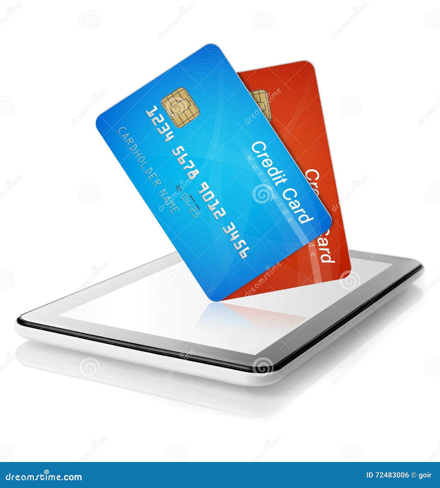 Credit cards and tablet stock photo. Image of banking - 72483006