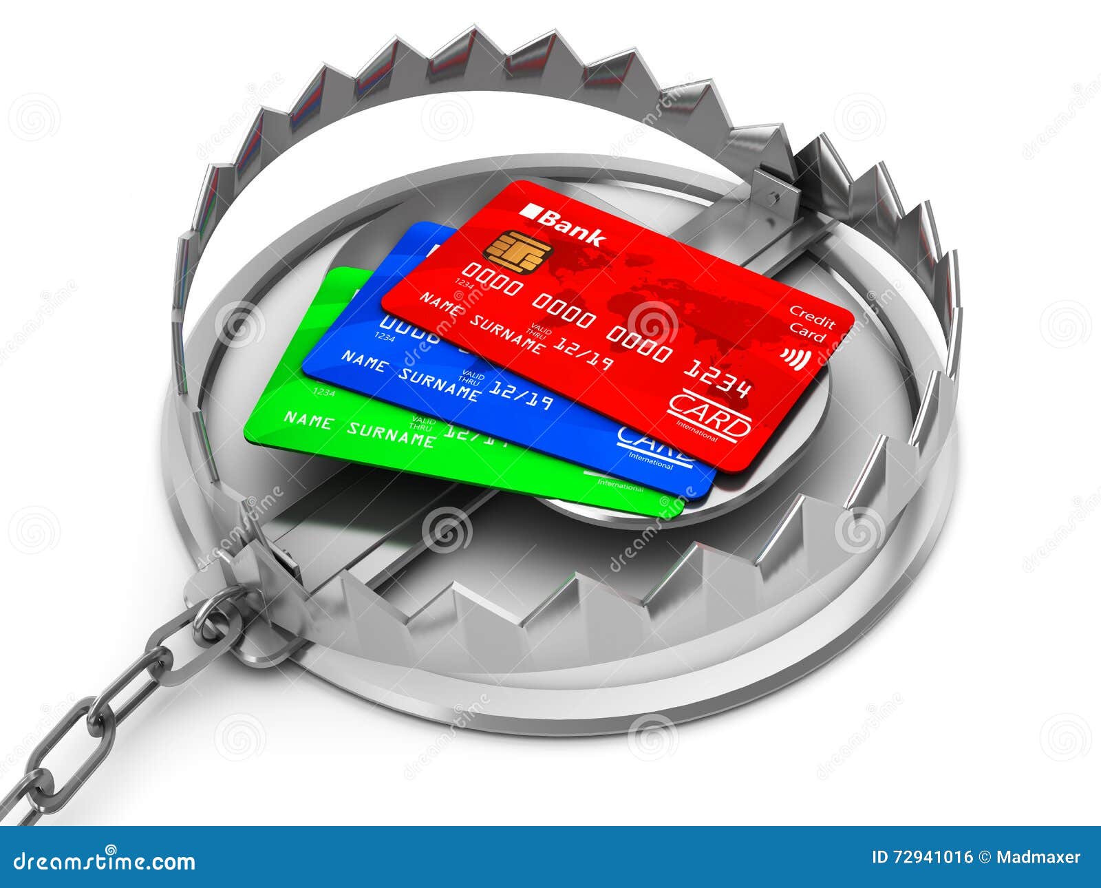 Credit cards trap stock illustration. Illustration of plastic - 72941016
