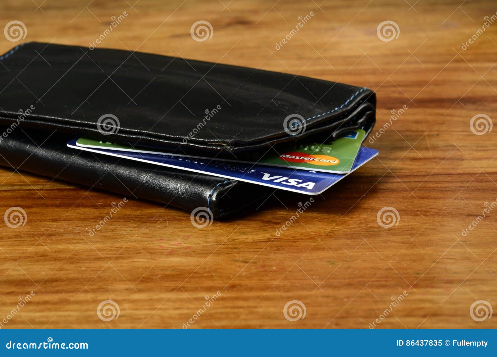 Credit cards in wallet stock image. Image of account - 86437835