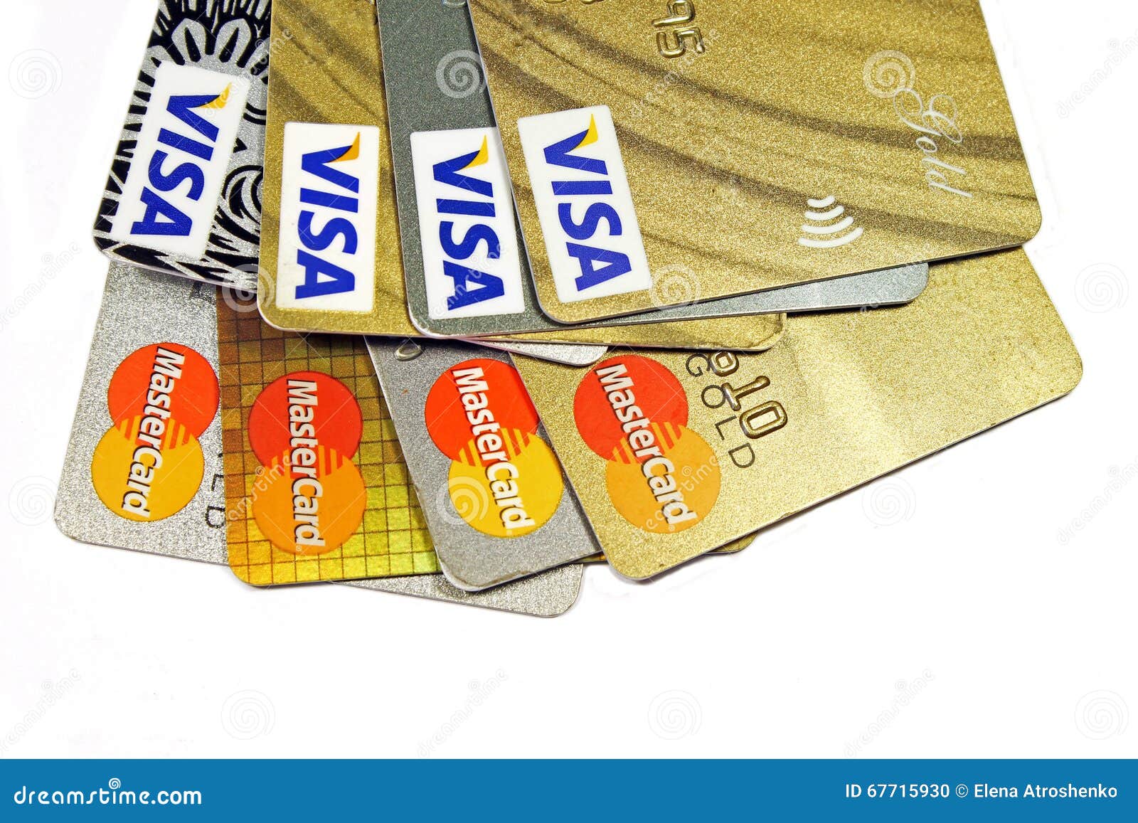 Credit Cards on White Background Editorial Image - Image of payment ...