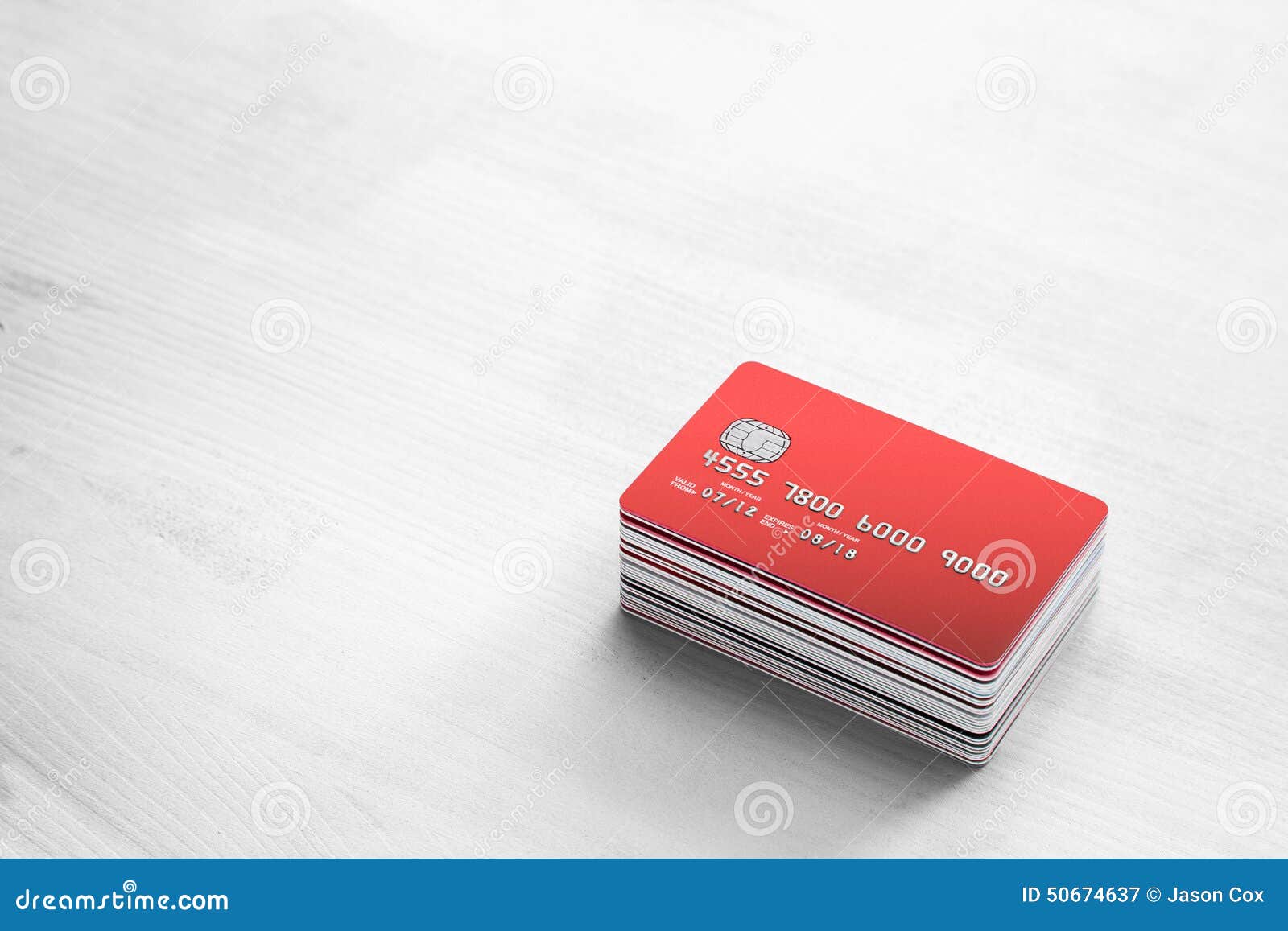 Credit Cards on a White Wooden Table Stock Image - Image of spending ...