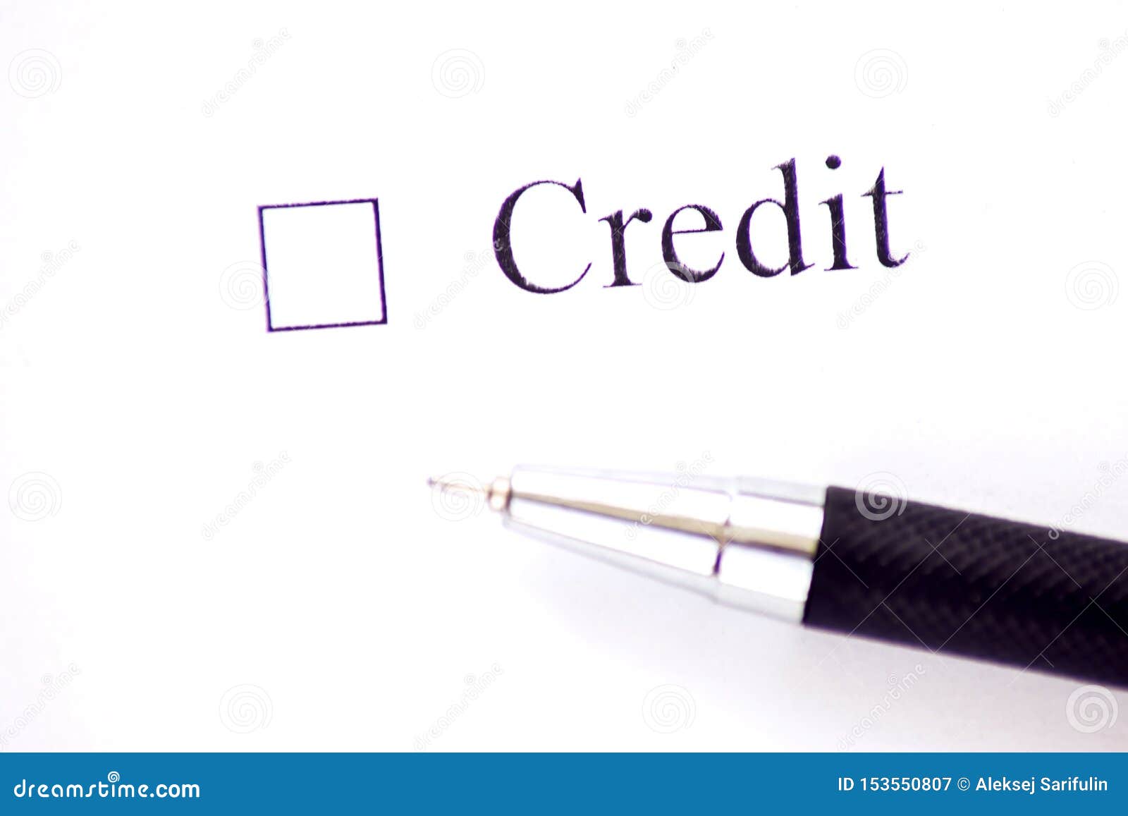 Credit - Checkbox with a Cross on White Paper with Pen. Checklist ...