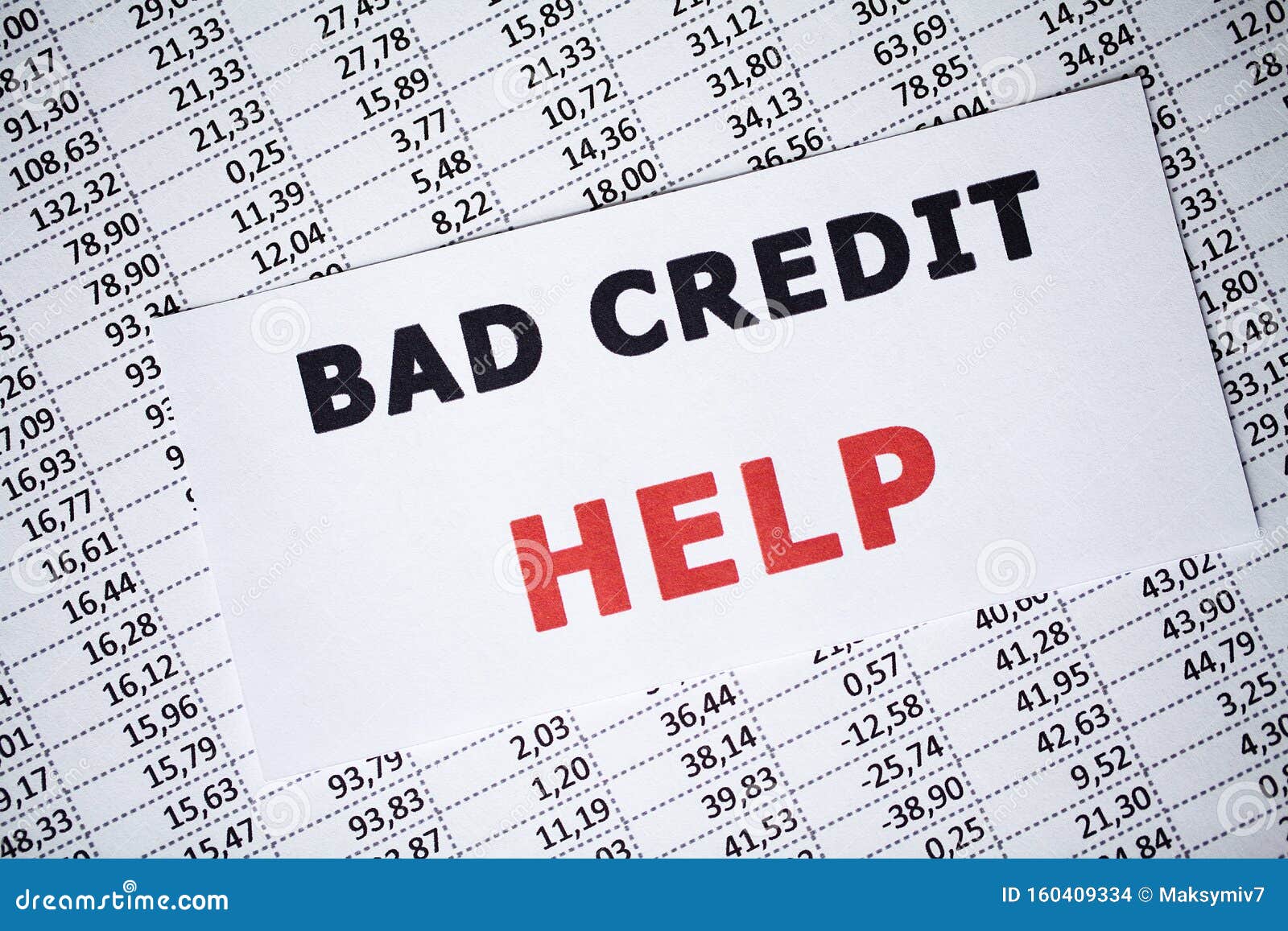 Credit Concept. Bad Credit Written on White Card. Stock Photo - Image ...