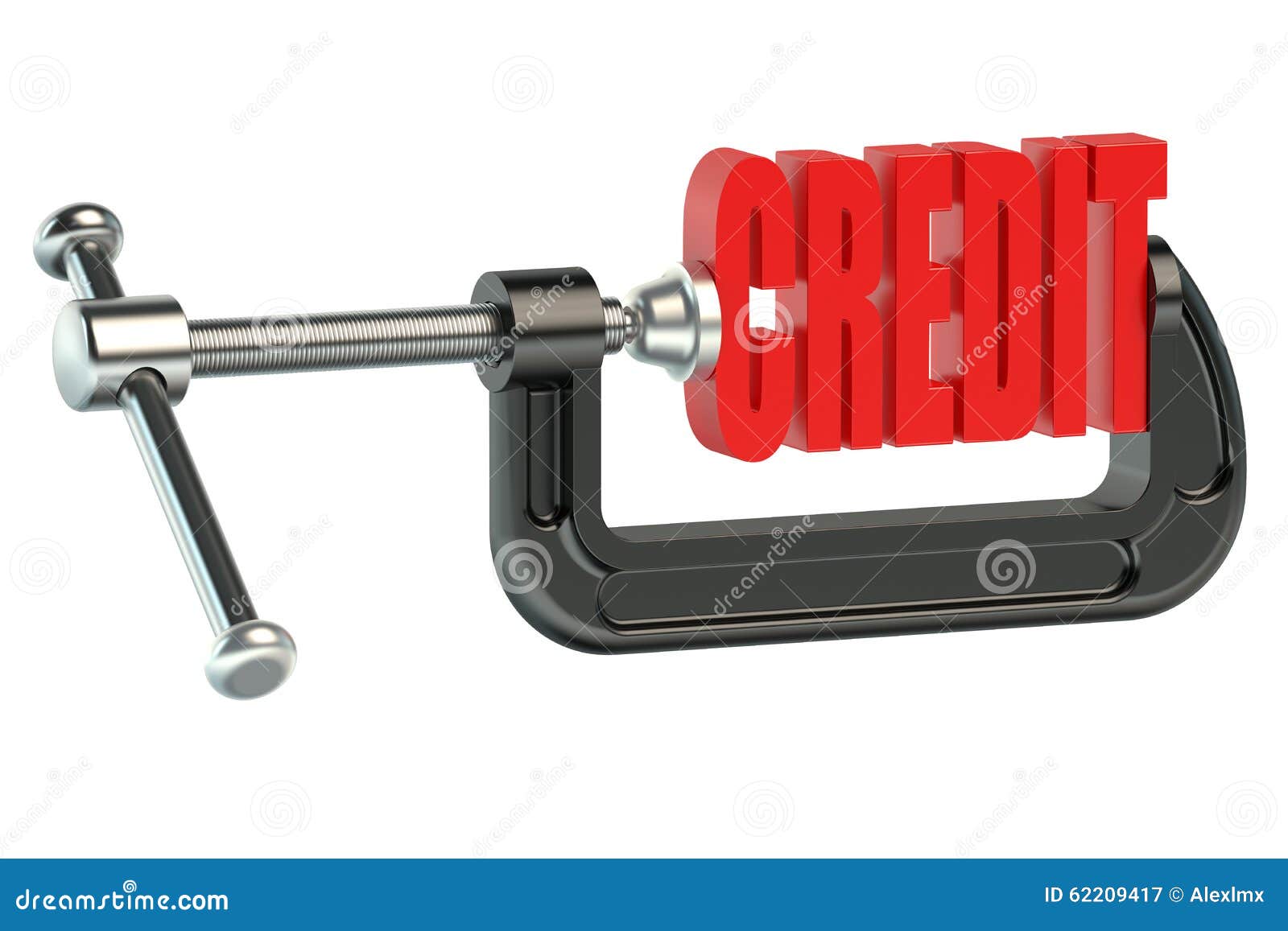 Credit concept in clamp stock illustration. Illustration of closeup ...